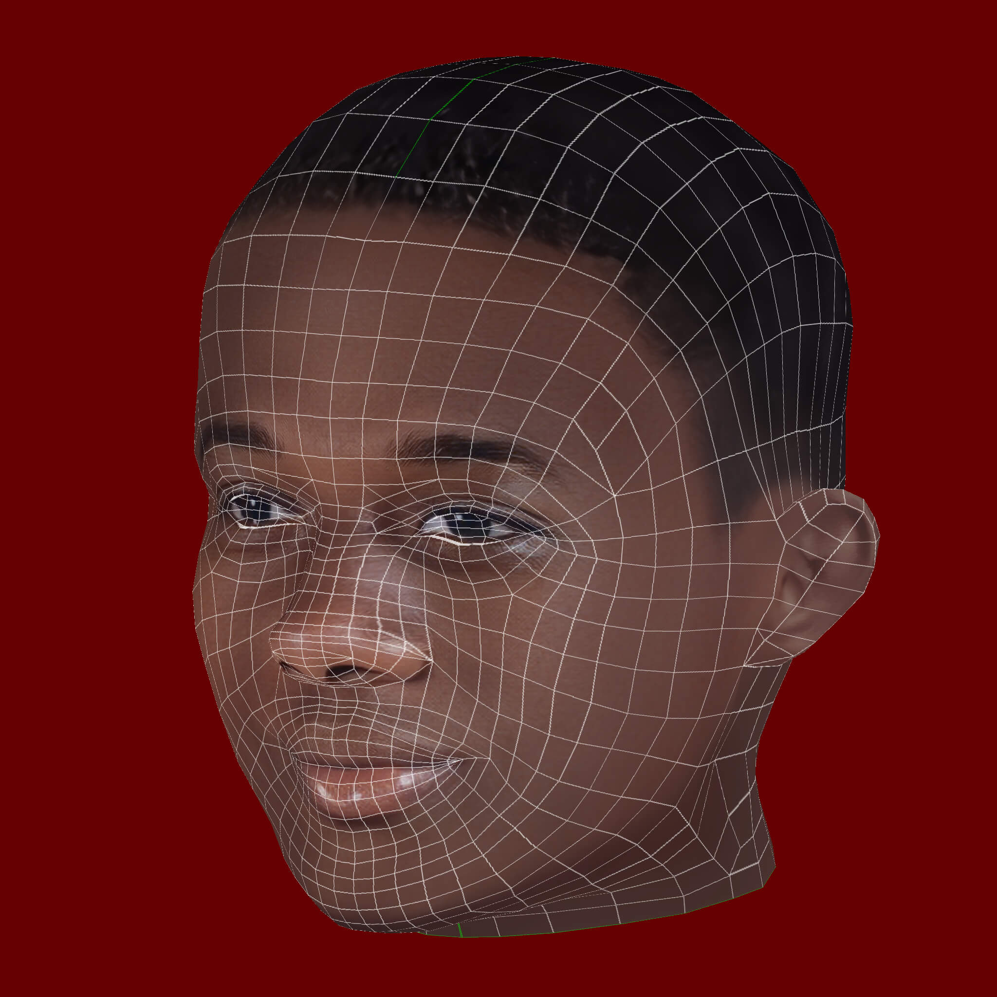 Amad Diallo Head - Low Poly Head for Game 3D Model by Nammichael
