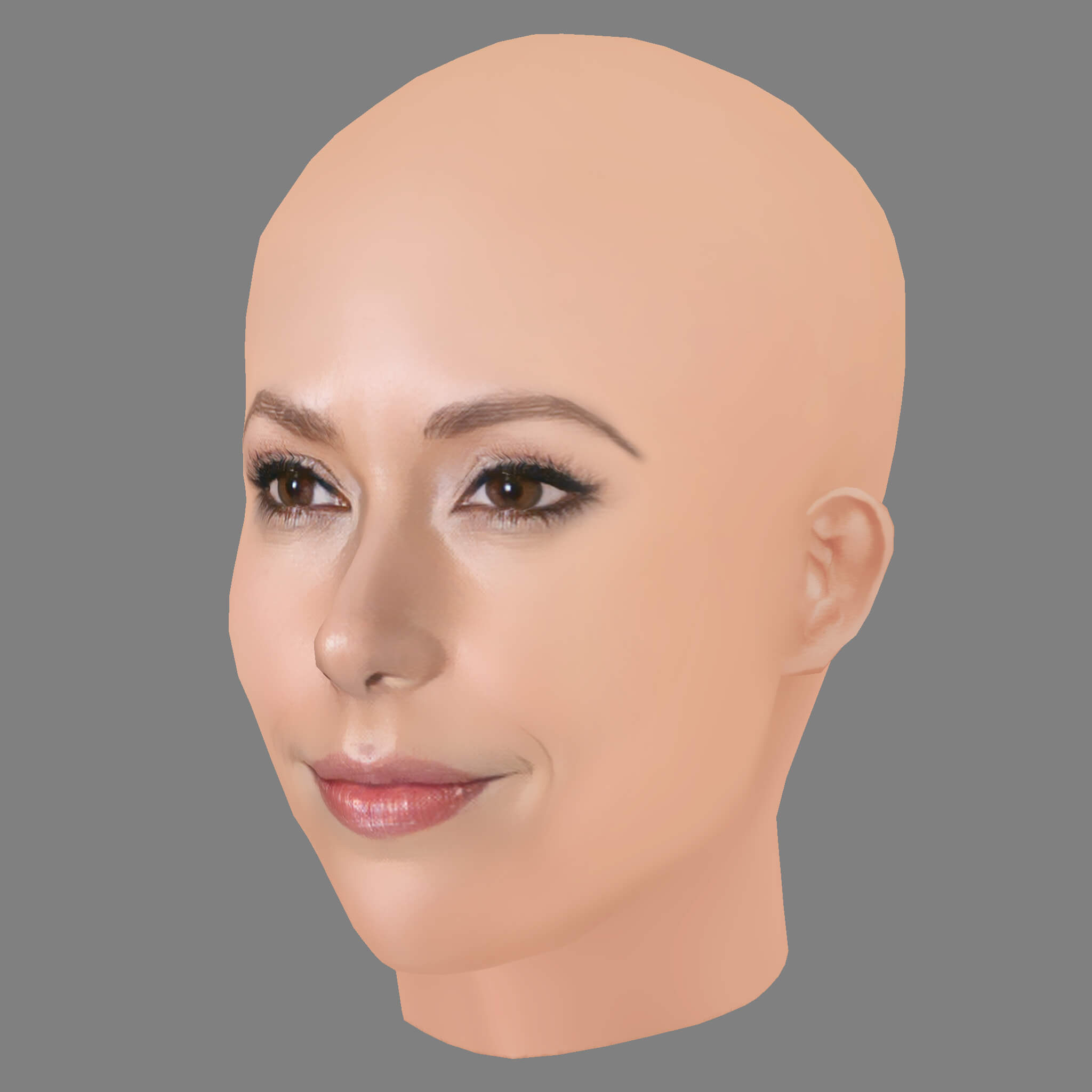 Amanda Crew Head - No Hair - Low Poly Head for Game 3D Model by Nammichael
