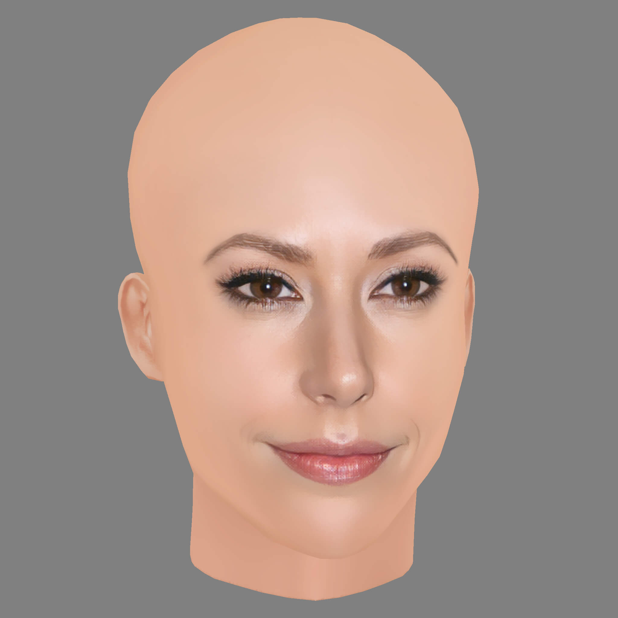 Amanda Crew Head - No Hair - Low Poly Head for Game 3D Model by Nammichael