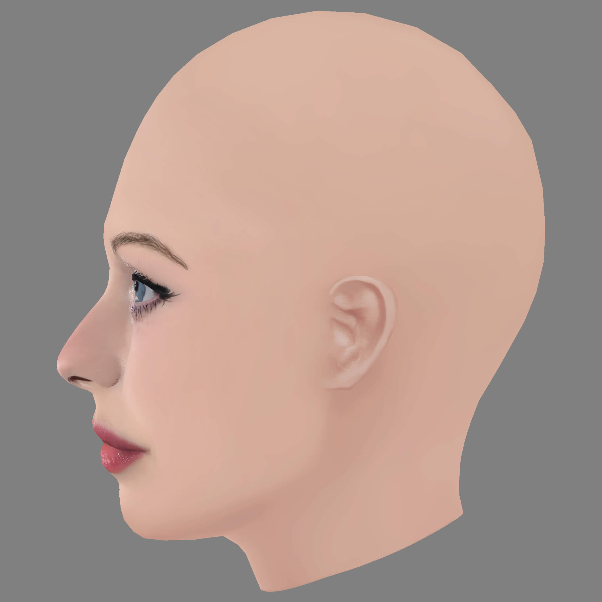 Amanda Fix Head - No Hair - Low Poly Head for Game 3D Model by Nammichael