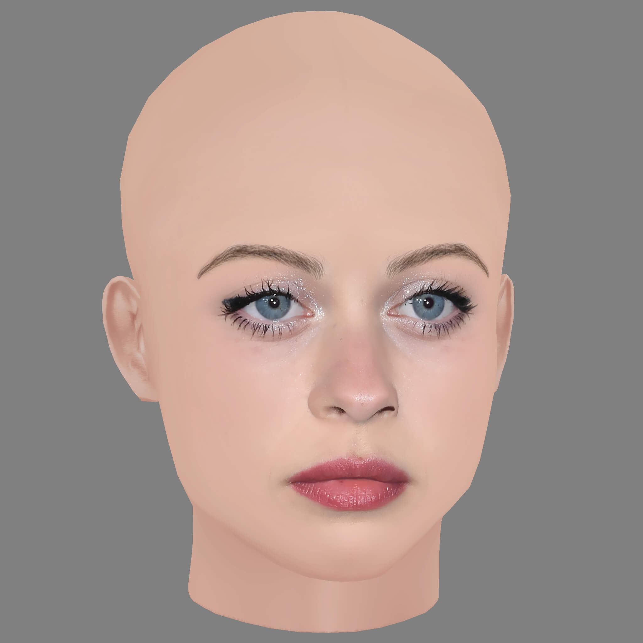 Amanda Fix Head - No Hair - Low Poly Head for Game 3D Model by Nammichael