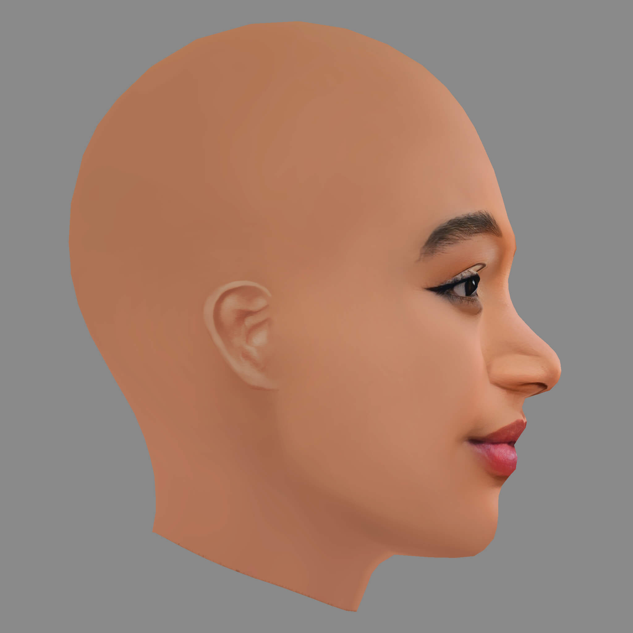 Amandla Stenberg Head - No Hair - Low Poly Head for Game 3D Model by ...