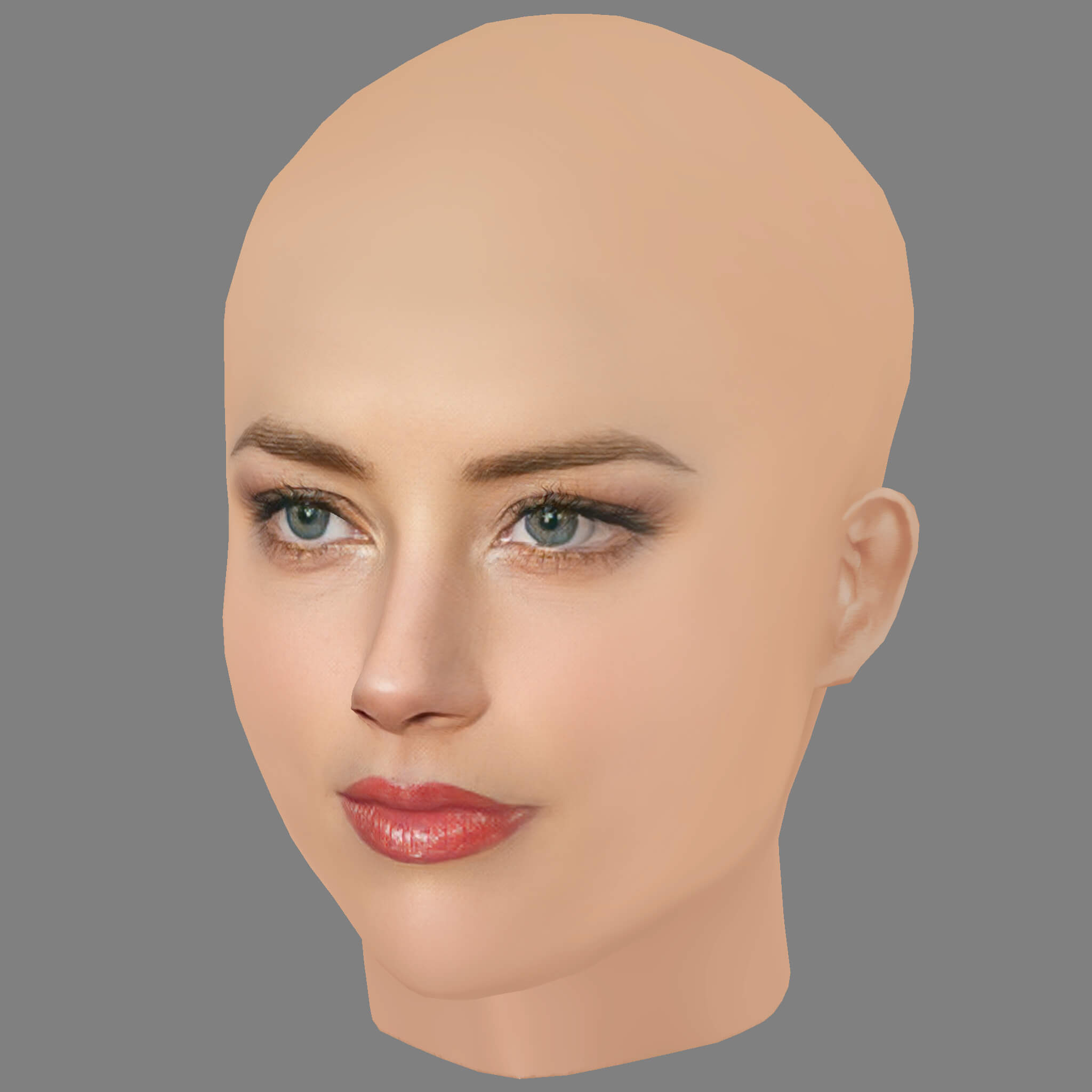 Amber Heard Head - No Hair - Low Poly Head for Game 3D Model by Nammichael