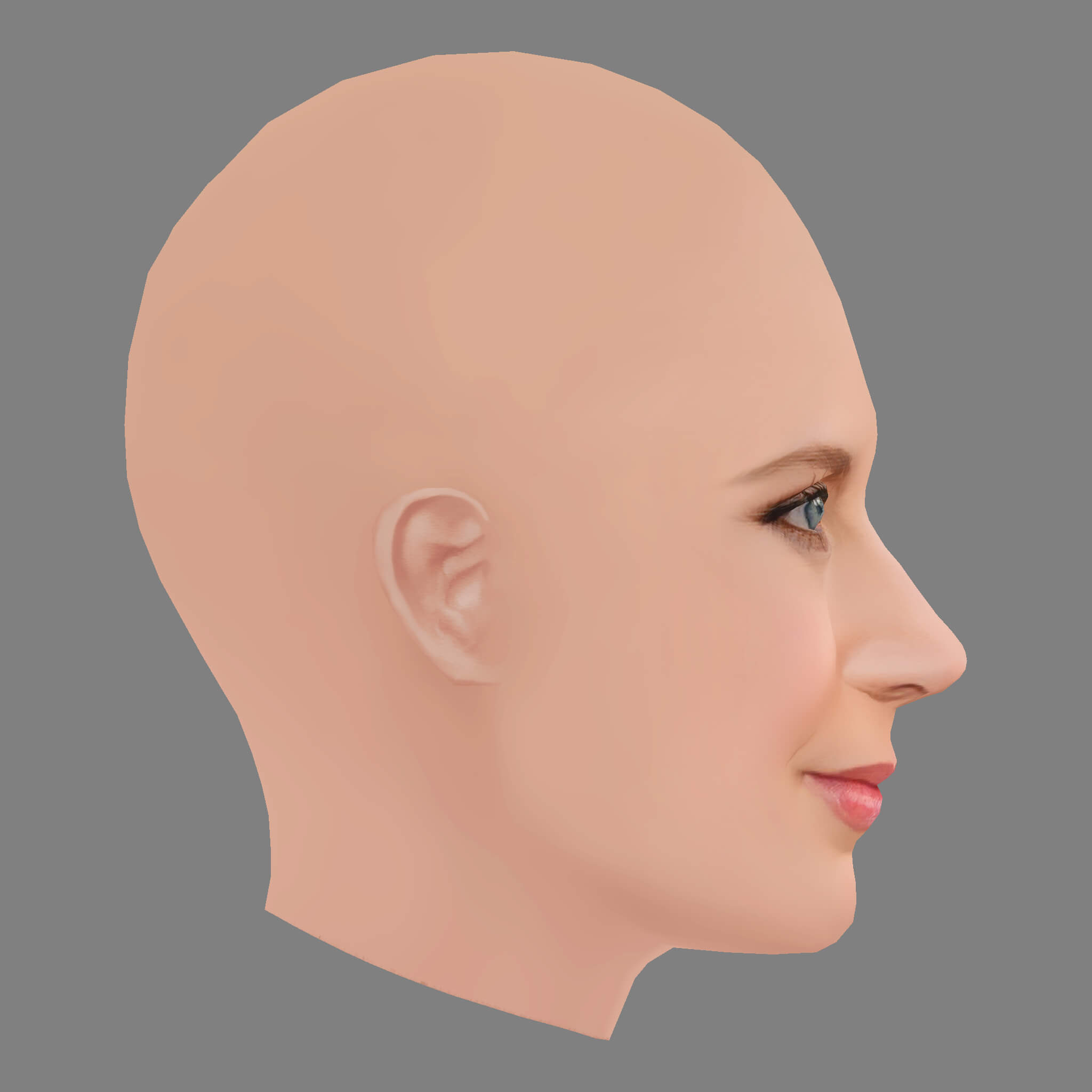 Amy Adams Head - Low Poly Head for Game - No Hair 3D Model by Nammichael