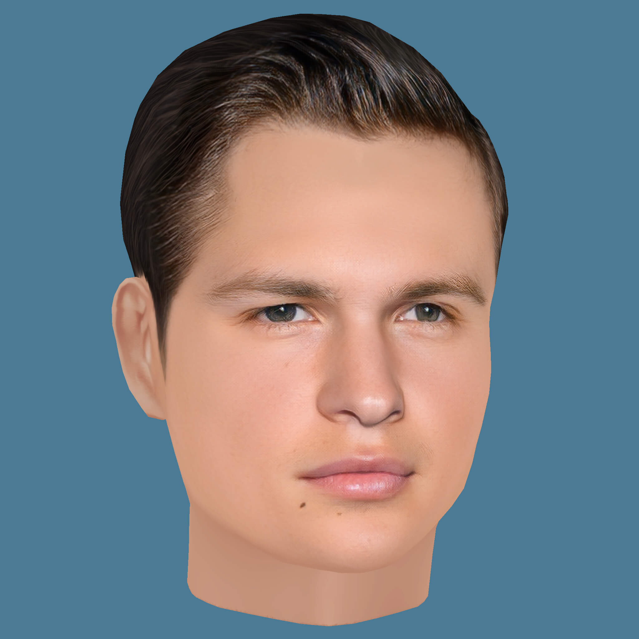 Ansel Elgort Head - Low Poly Head for Game Low Poly 3D Model by Nammichael