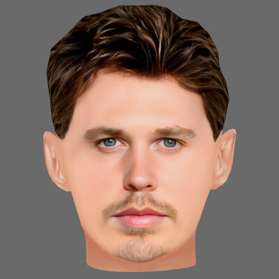 Austin Butler Head - Low Poly Head for Game 3D Model by Nammichael