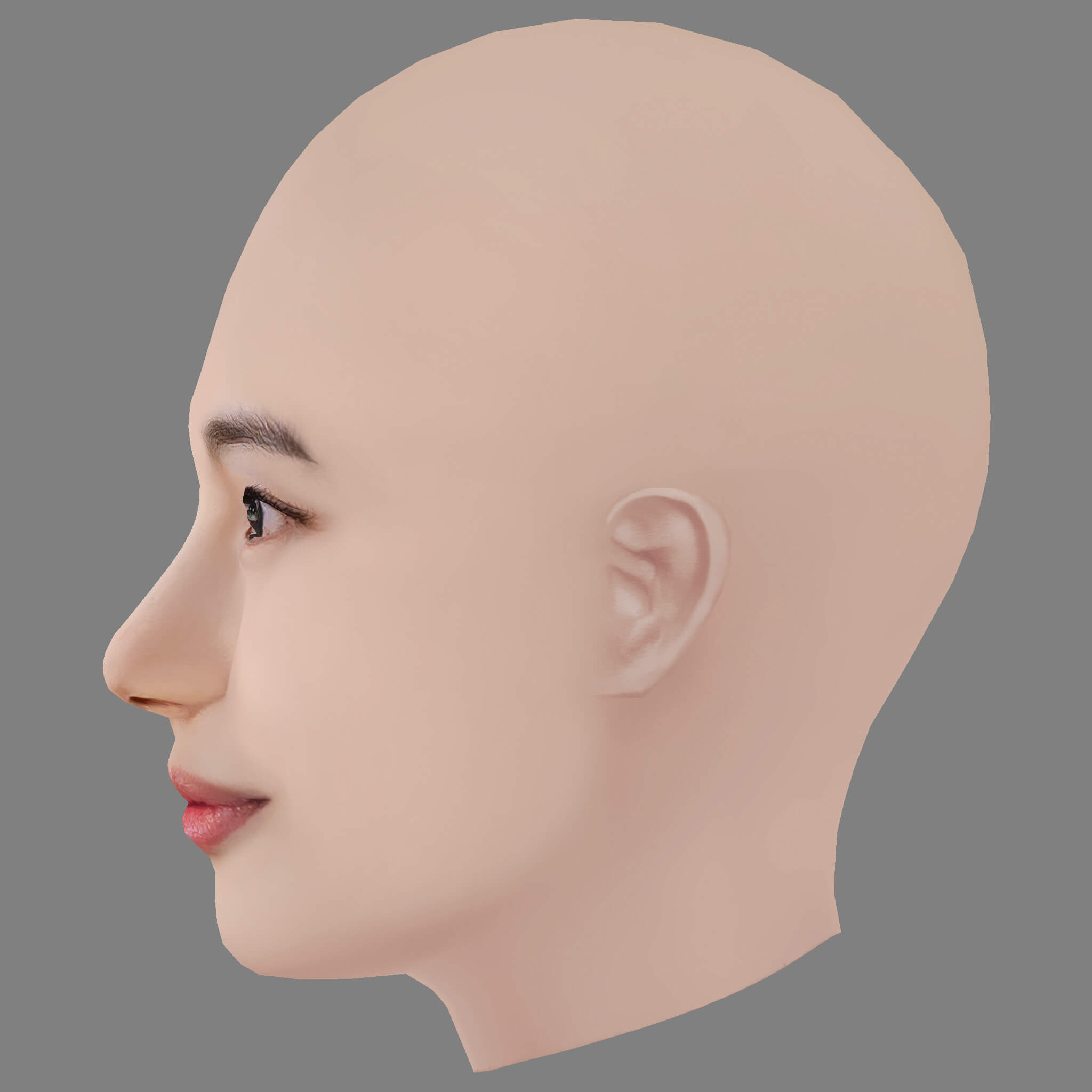 BAE Suzy Head - No Hair - Low Poly Head for Game 3D Model by Nammichael