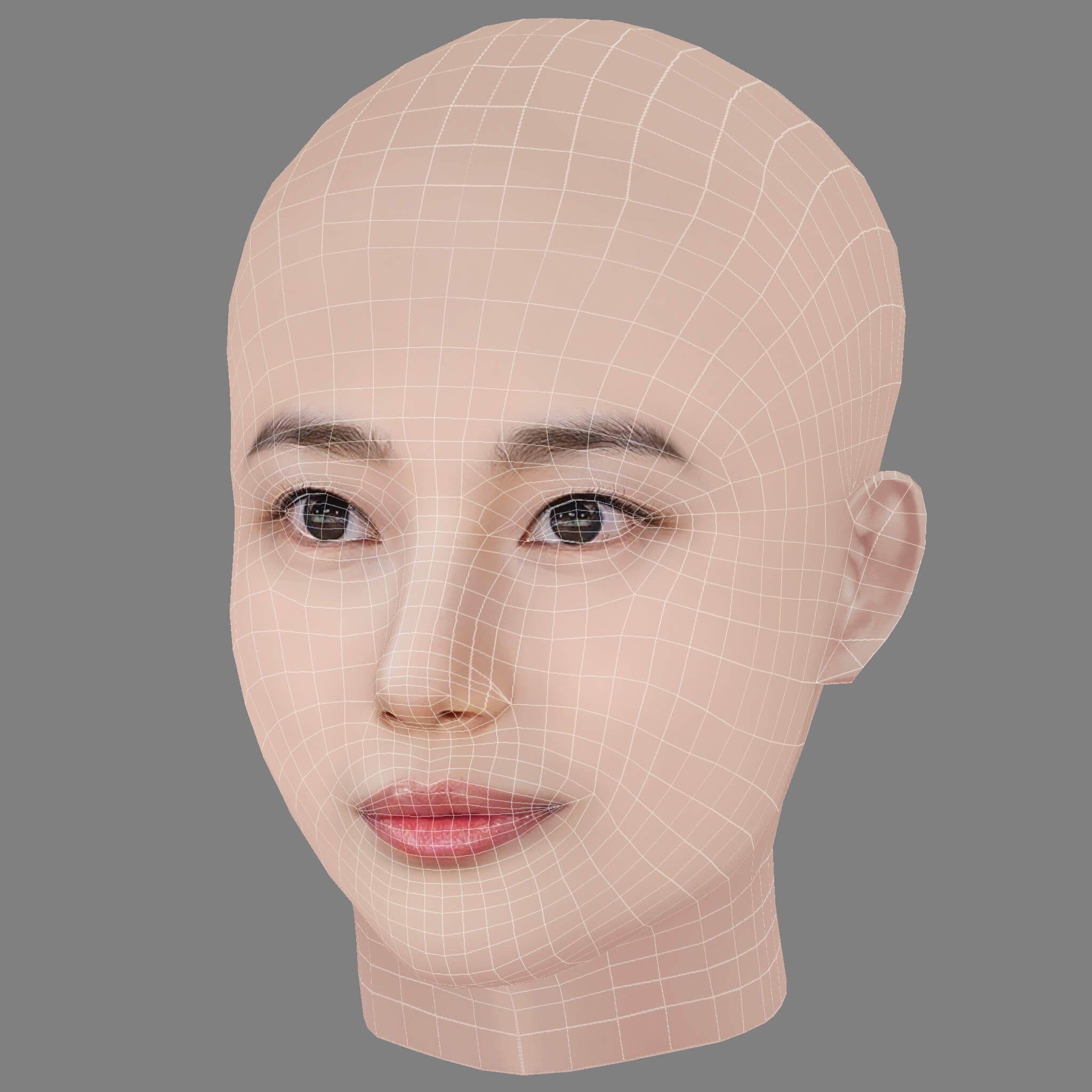 BAE Suzy Head - No Hair - Low Poly Head for Game 3D Model by Nammichael