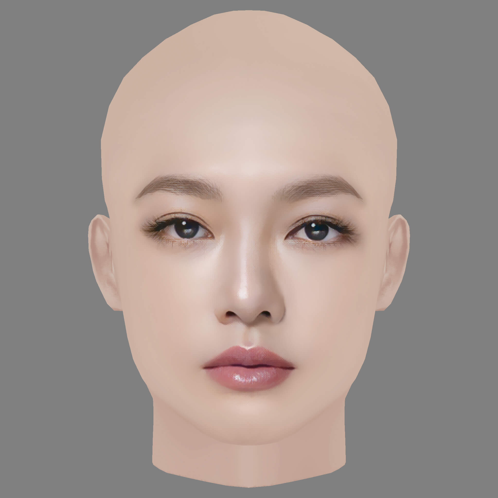 Barbie Hsu Head - No Hair - Low Poly Head for Game 3D Model by Nammichael