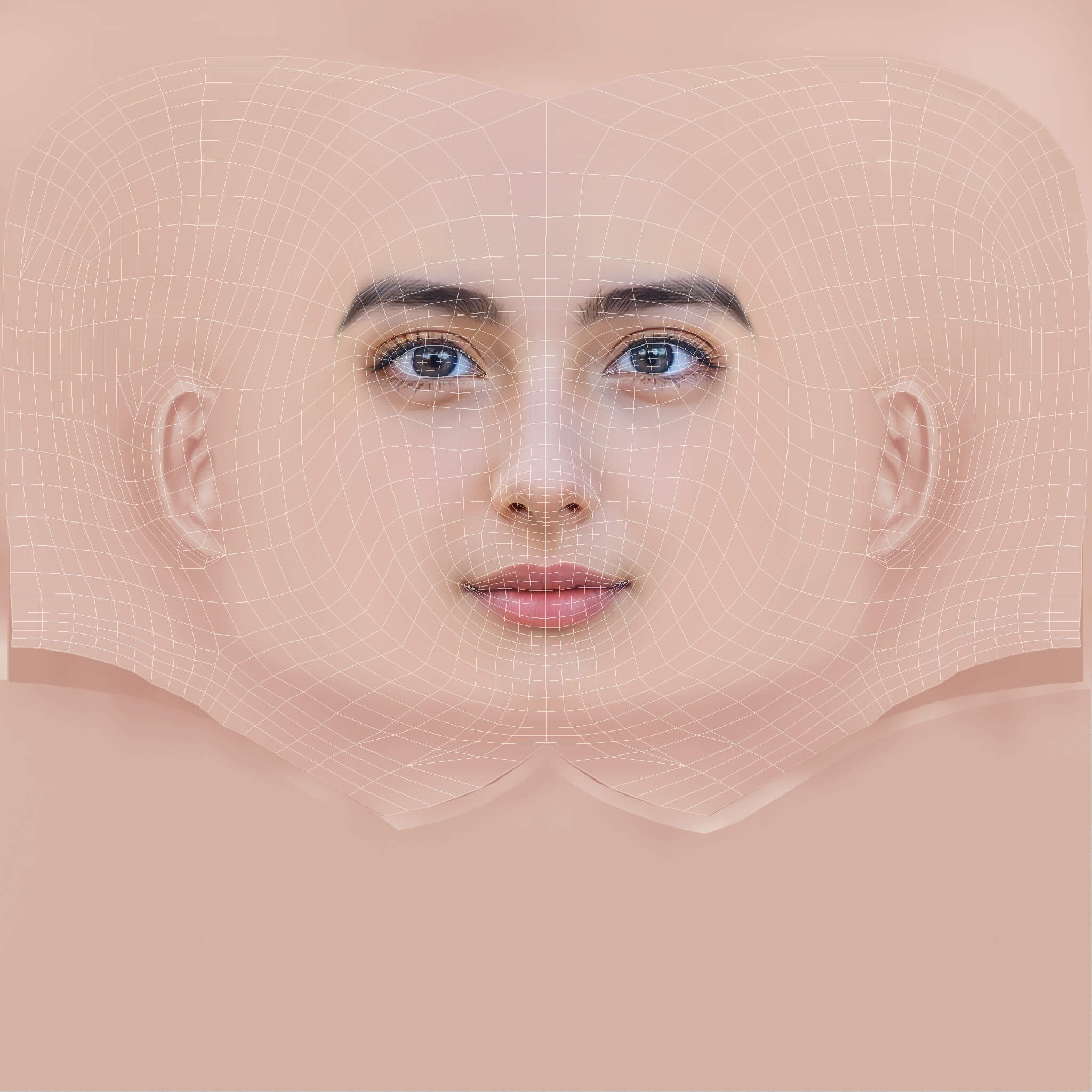 Beautiful Girl Head 08 - No Hair - Low Poly Head for Game 3D Model by ...