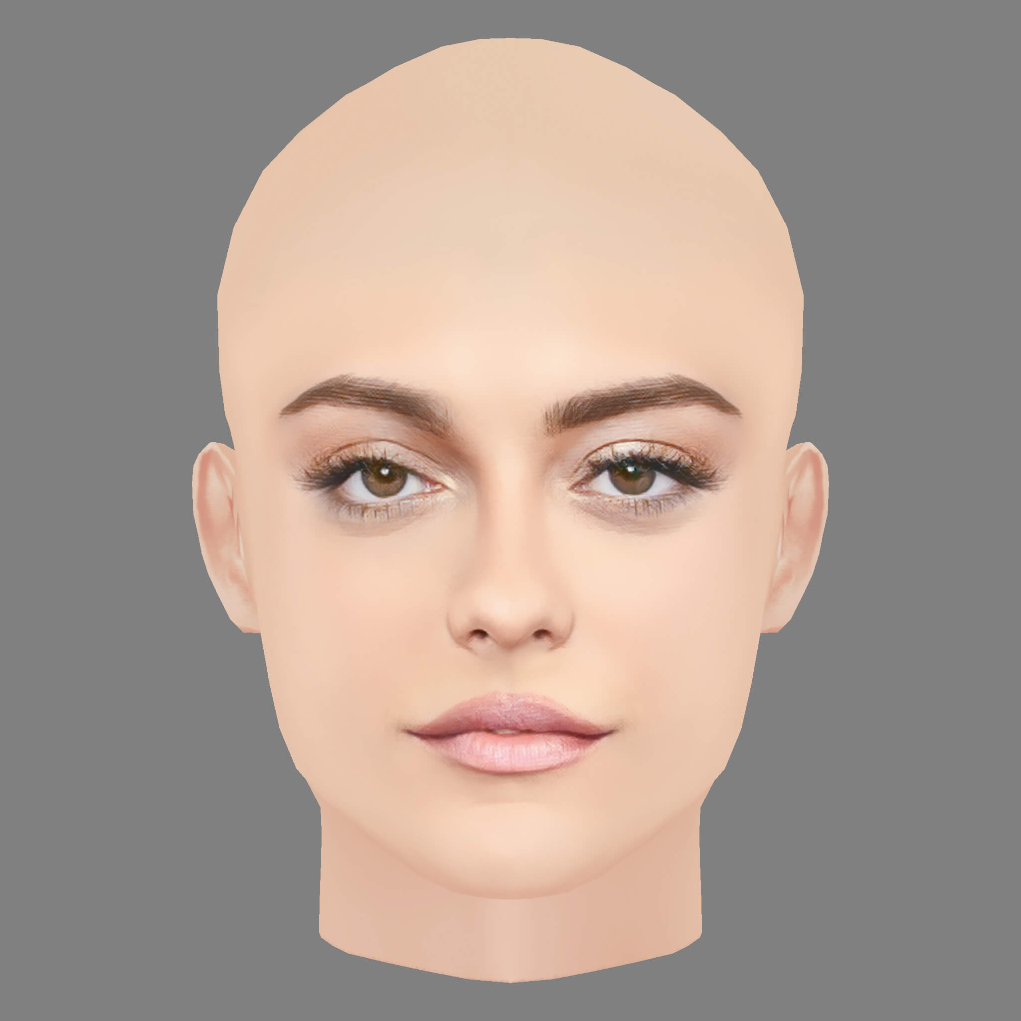 Bebe Rexha Head - No Hair - Low Poly Head for Game 3D Model by Nammichael