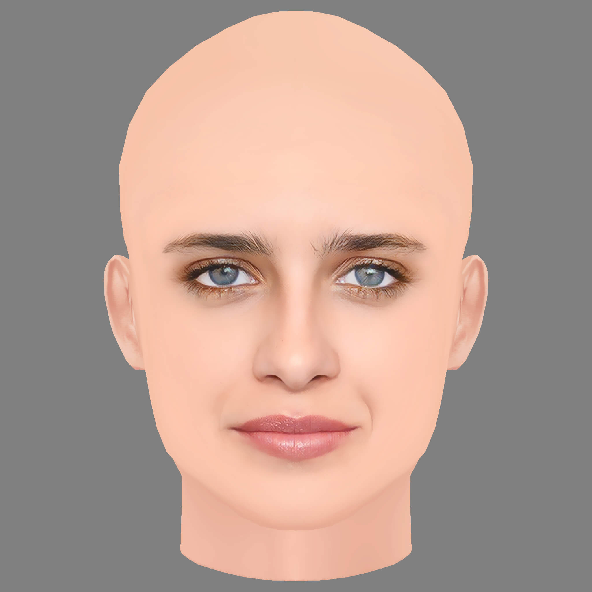Benedetta Porcaroli Head - No Hair - Low Poly Head for Game 3D Model by ...