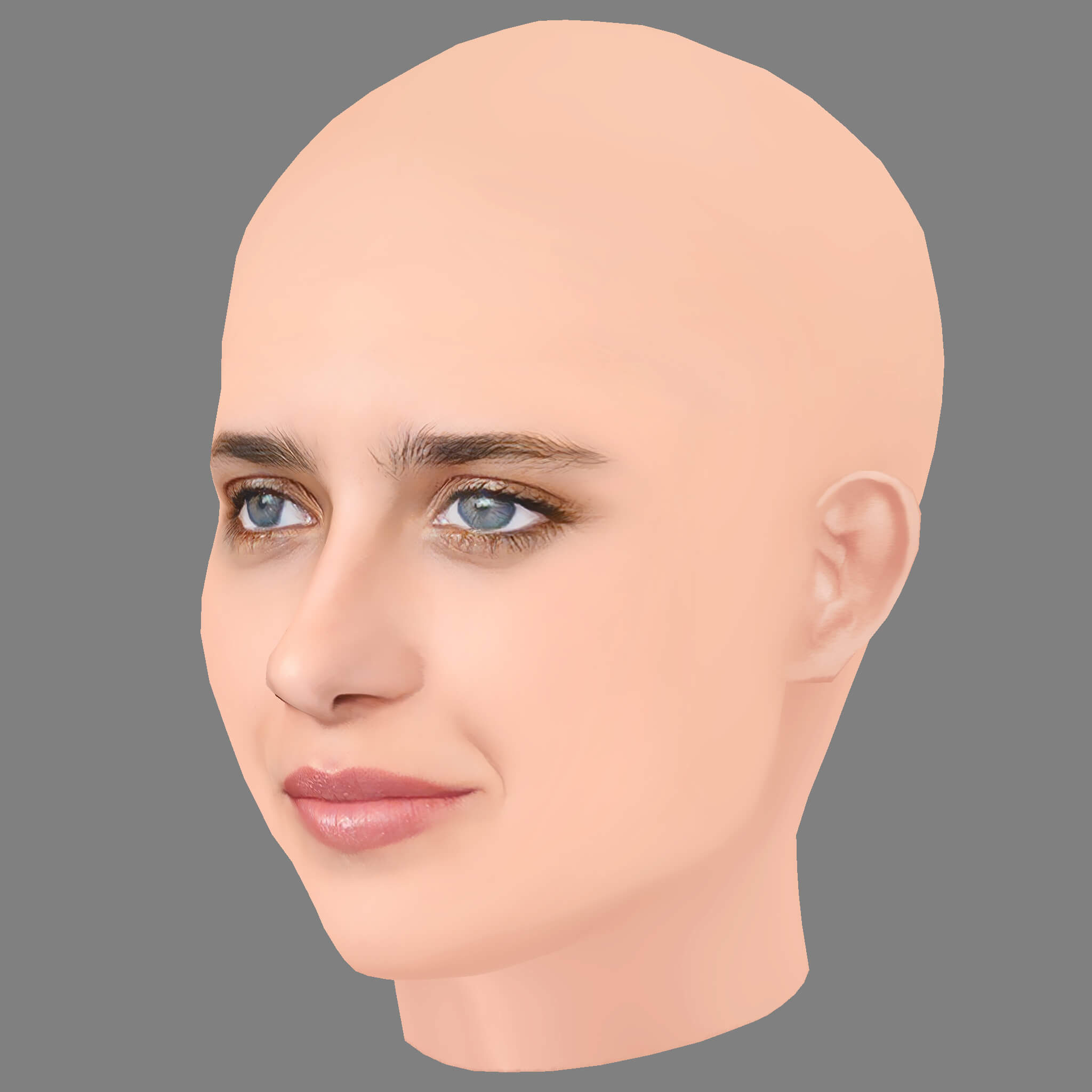 Benedetta Porcaroli Head - No Hair - Low Poly Head for Game 3D Model by ...