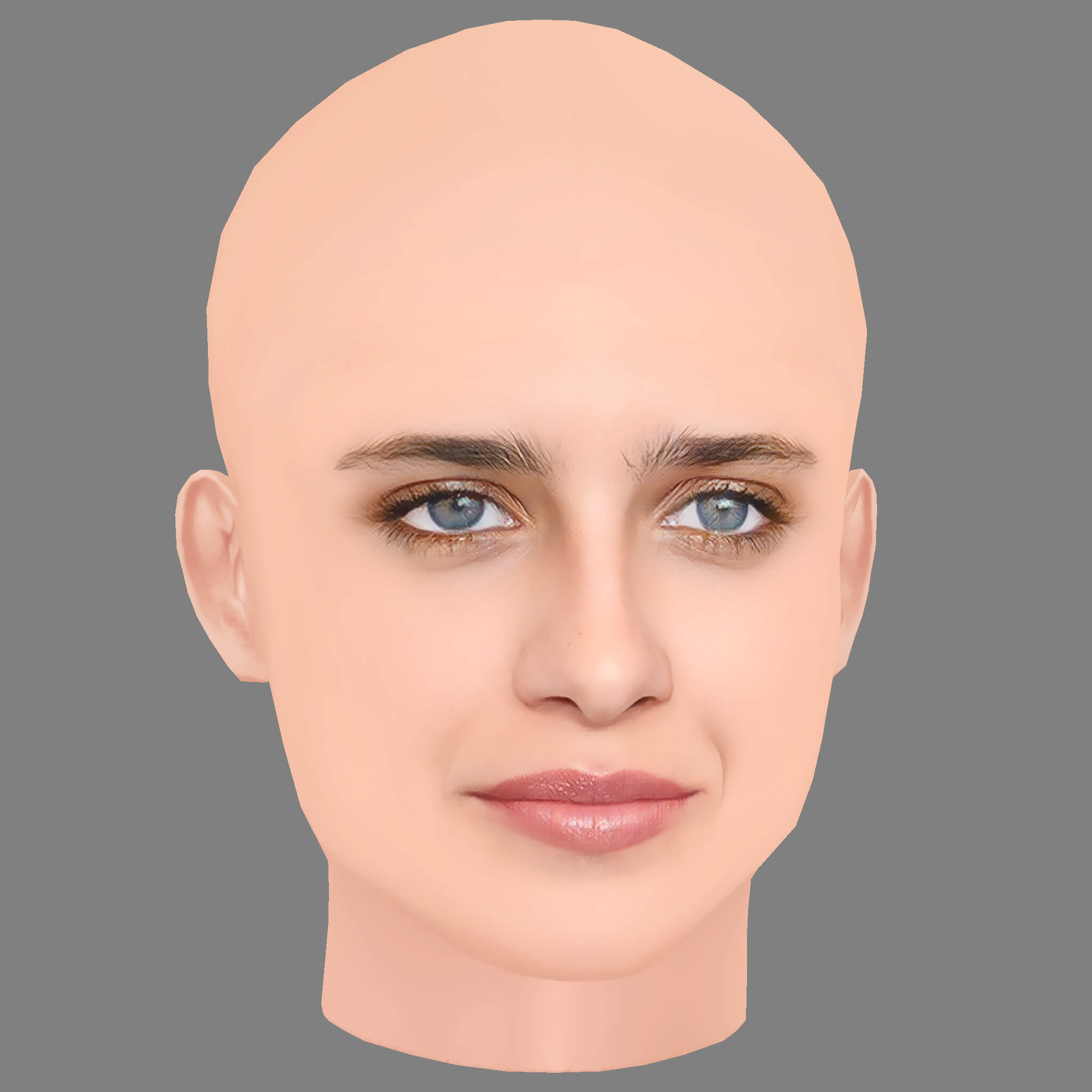 Benedetta Porcaroli Head - No Hair - Low Poly Head for Game 3D Model by ...