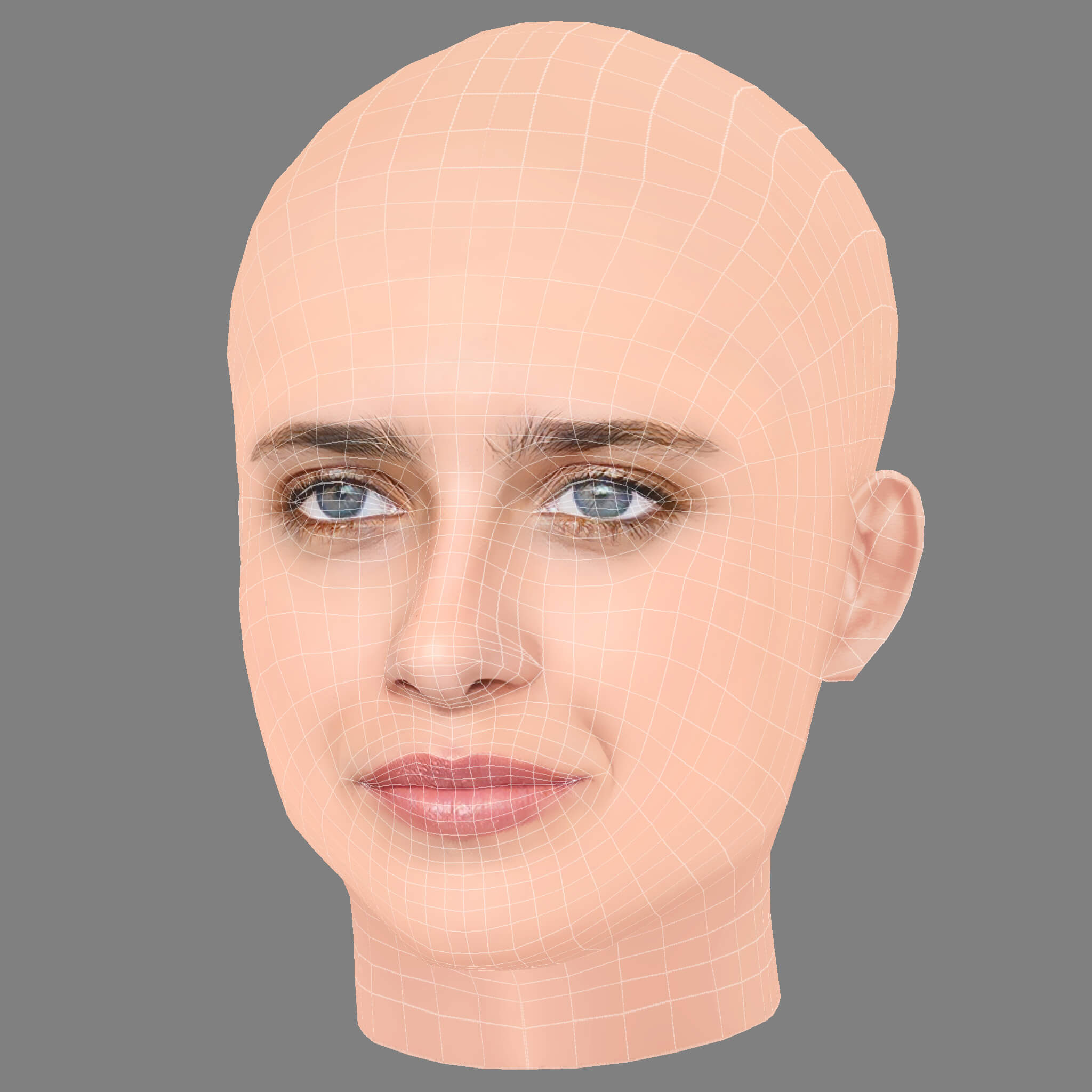 Benedetta Porcaroli Head - No Hair - Low Poly Head for Game 3D Model by ...
