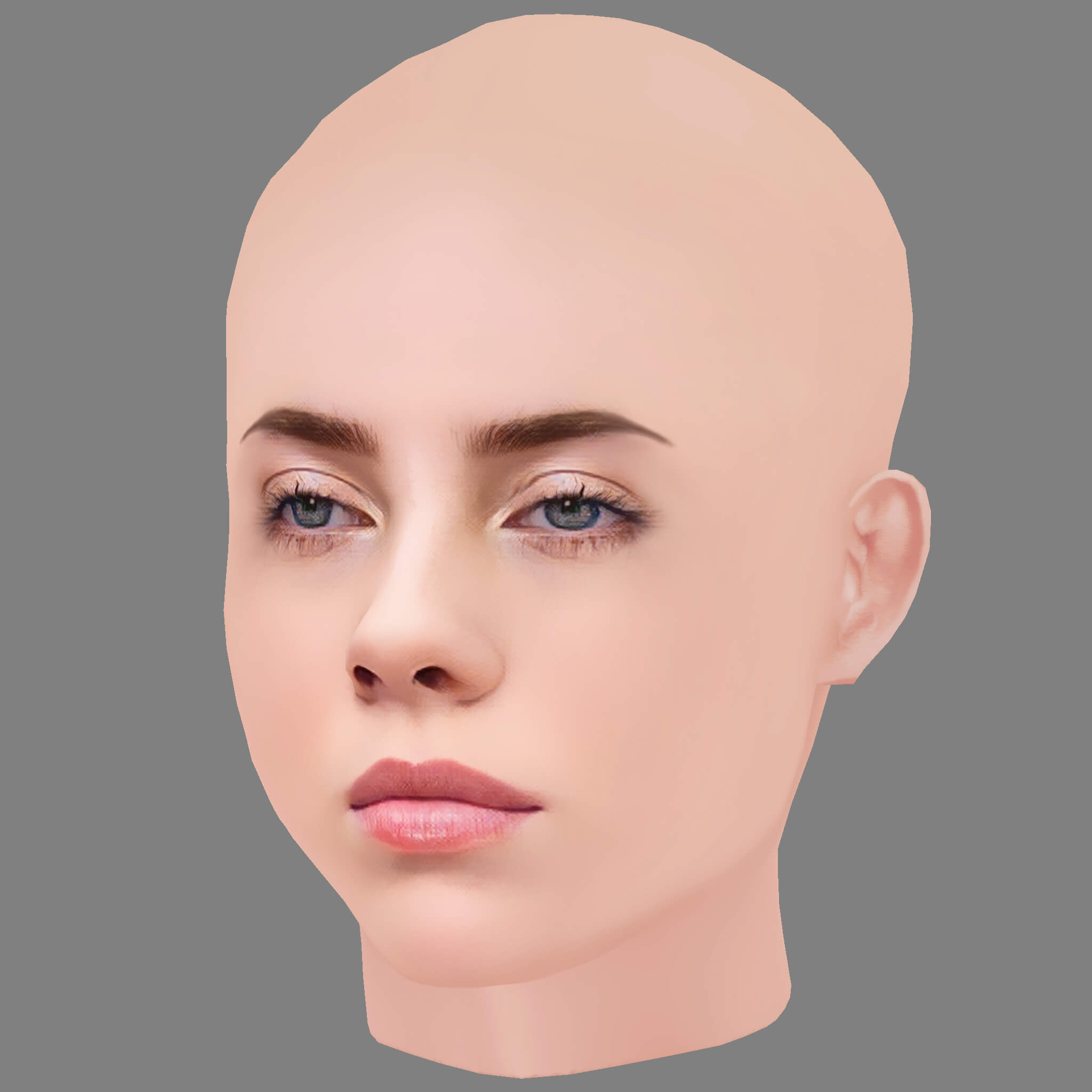 Billie Eilish Head - No Hair - Low Poly Head for Game 3D Model by ...