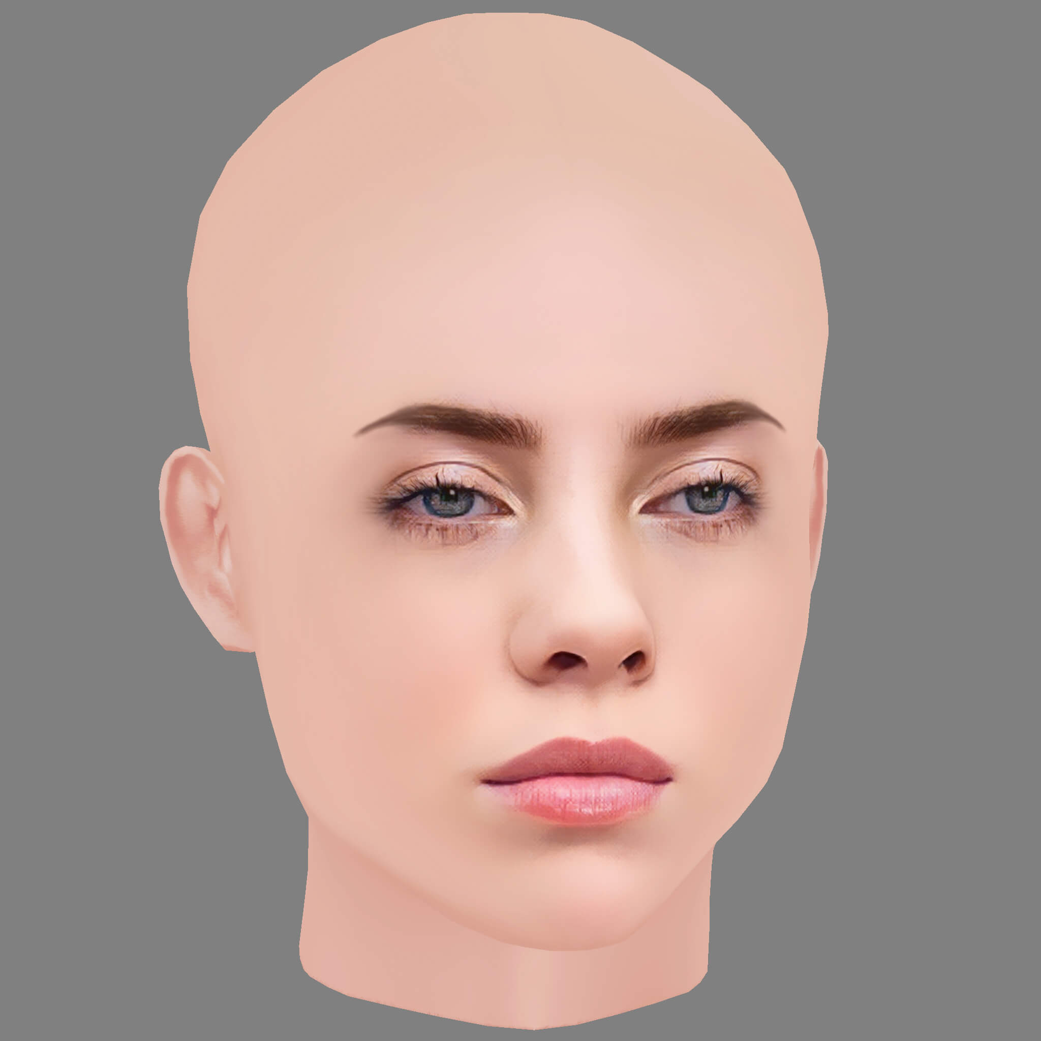 Billie Eilish Head - No Hair - Low Poly Head for Game 3D Model by ...