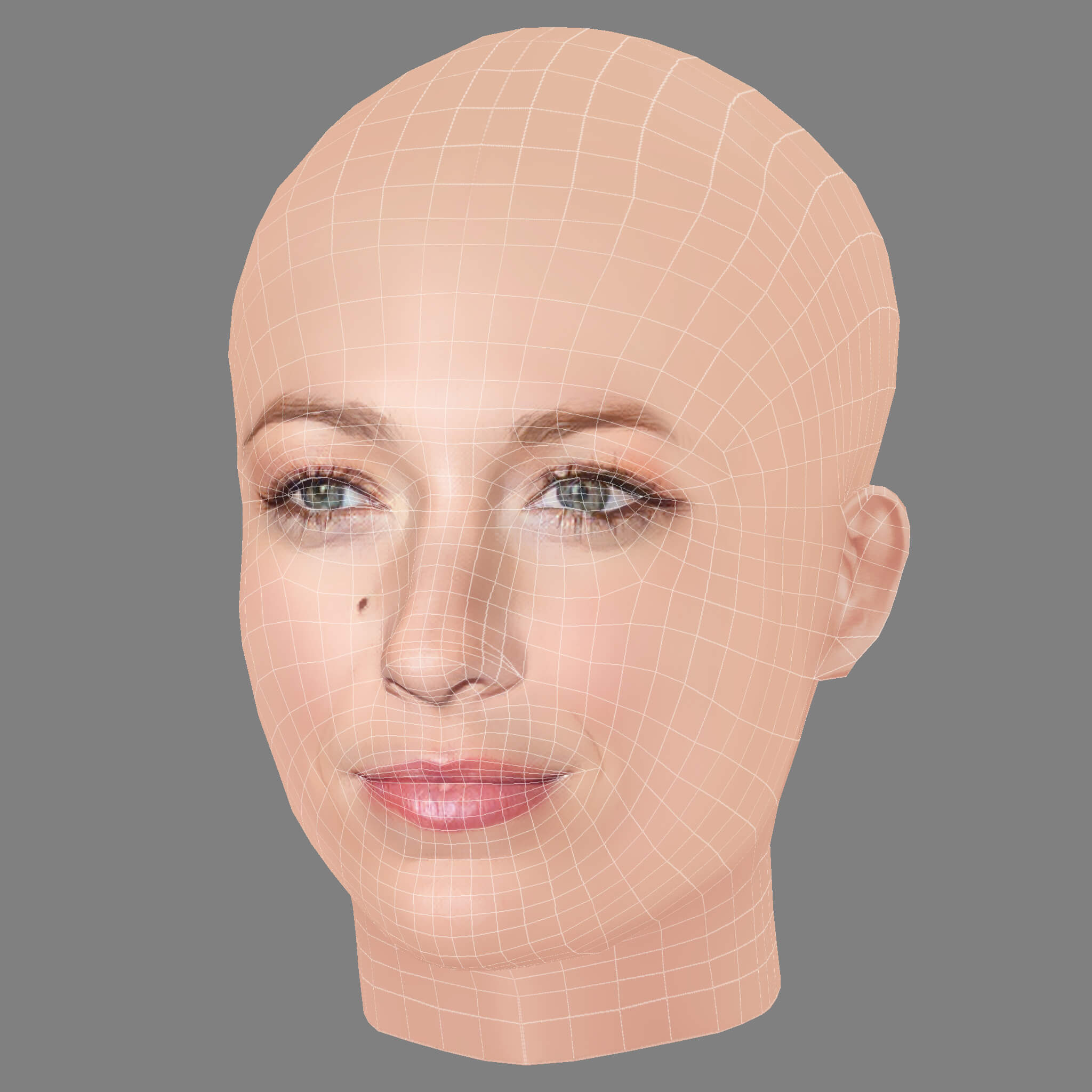 Blake Lively Head - No Hair - Low Poly Head for Game 3D Model by Nammichael