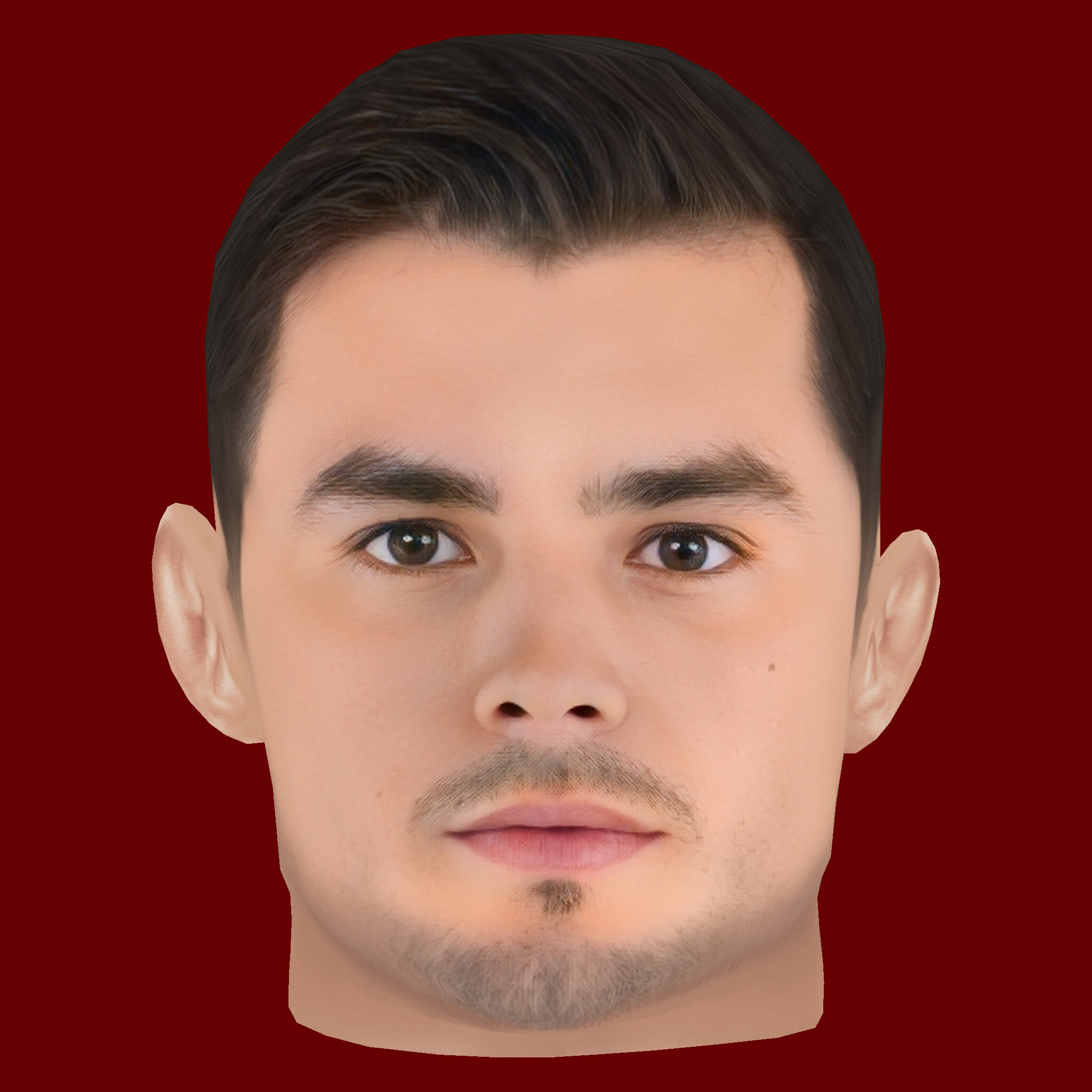 Brahim Diaz Head - Low Poly Head for Game 3D Model by Nammichael