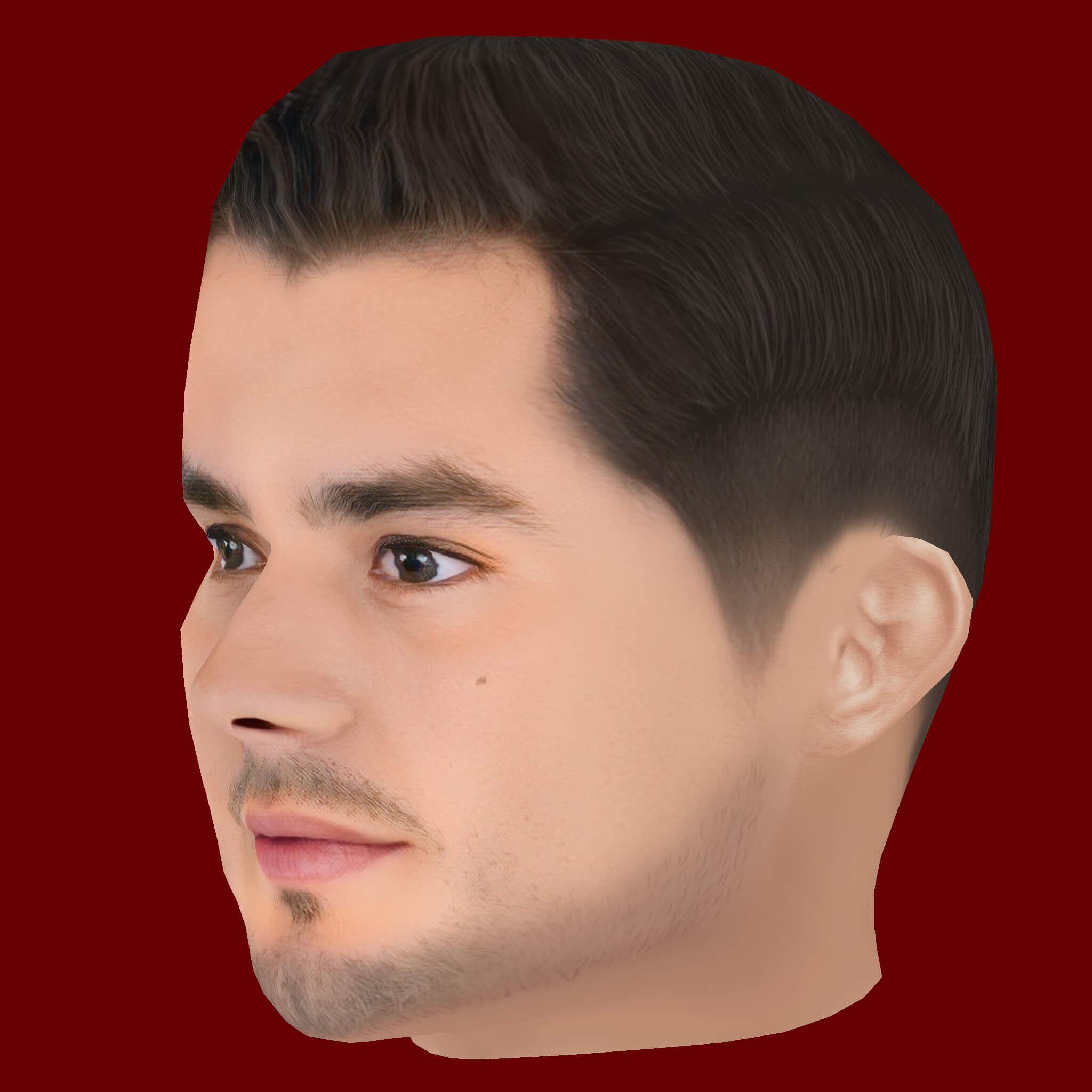 Brahim Diaz Head - Low Poly Head for Game 3D Model by Nammichael