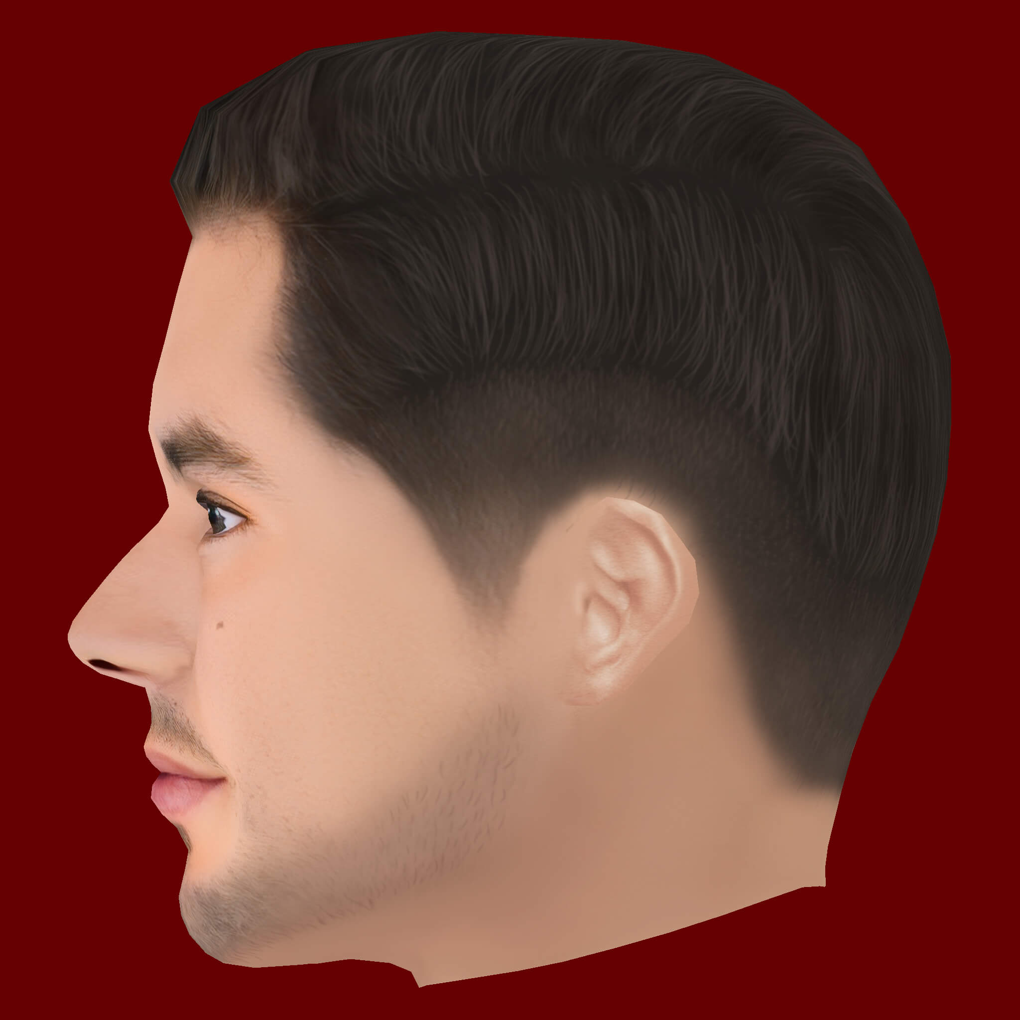 Brahim Diaz Head - Low Poly Head for Game 3D Model by Nammichael