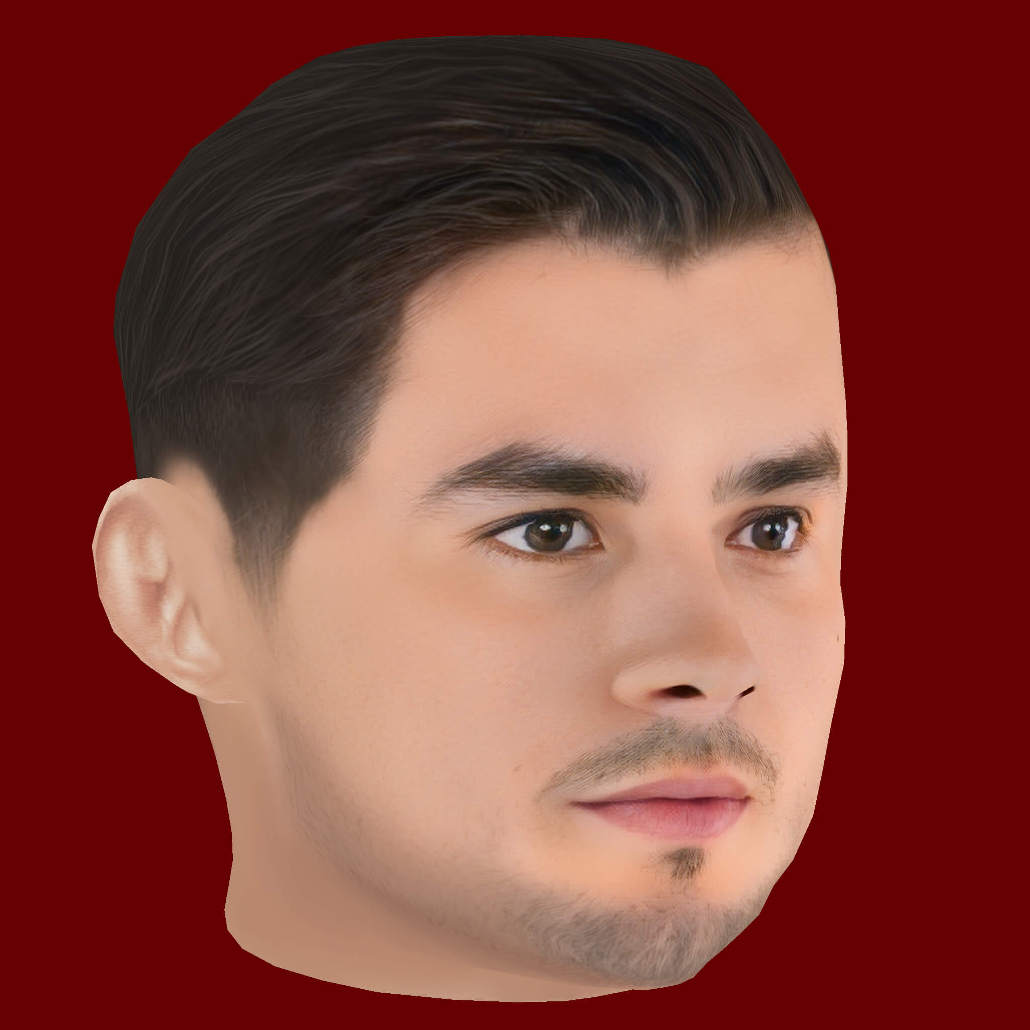 Brahim Diaz Head - Low Poly Head for Game 3D Model by Nammichael
