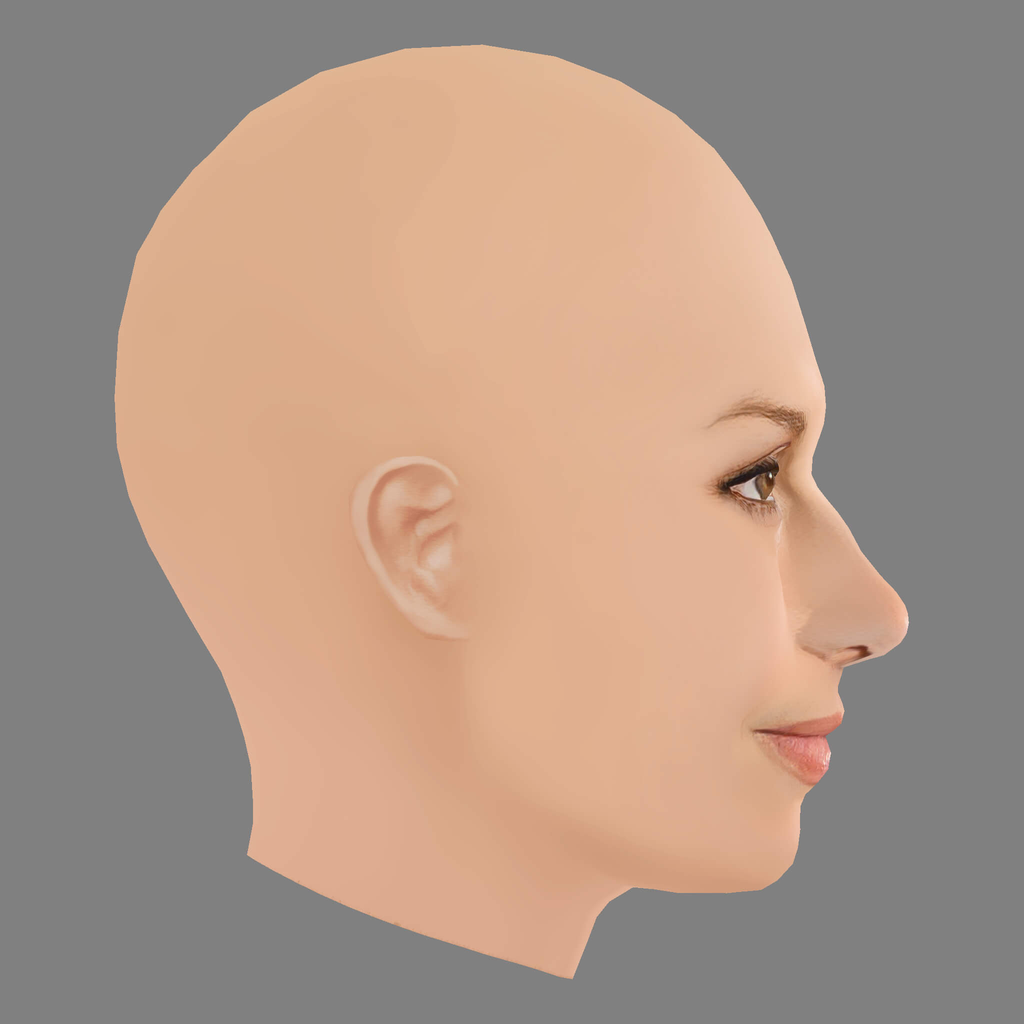 Bridget Moynahan Head - No Hair - Low Poly Head for Game 3D Model by ...
