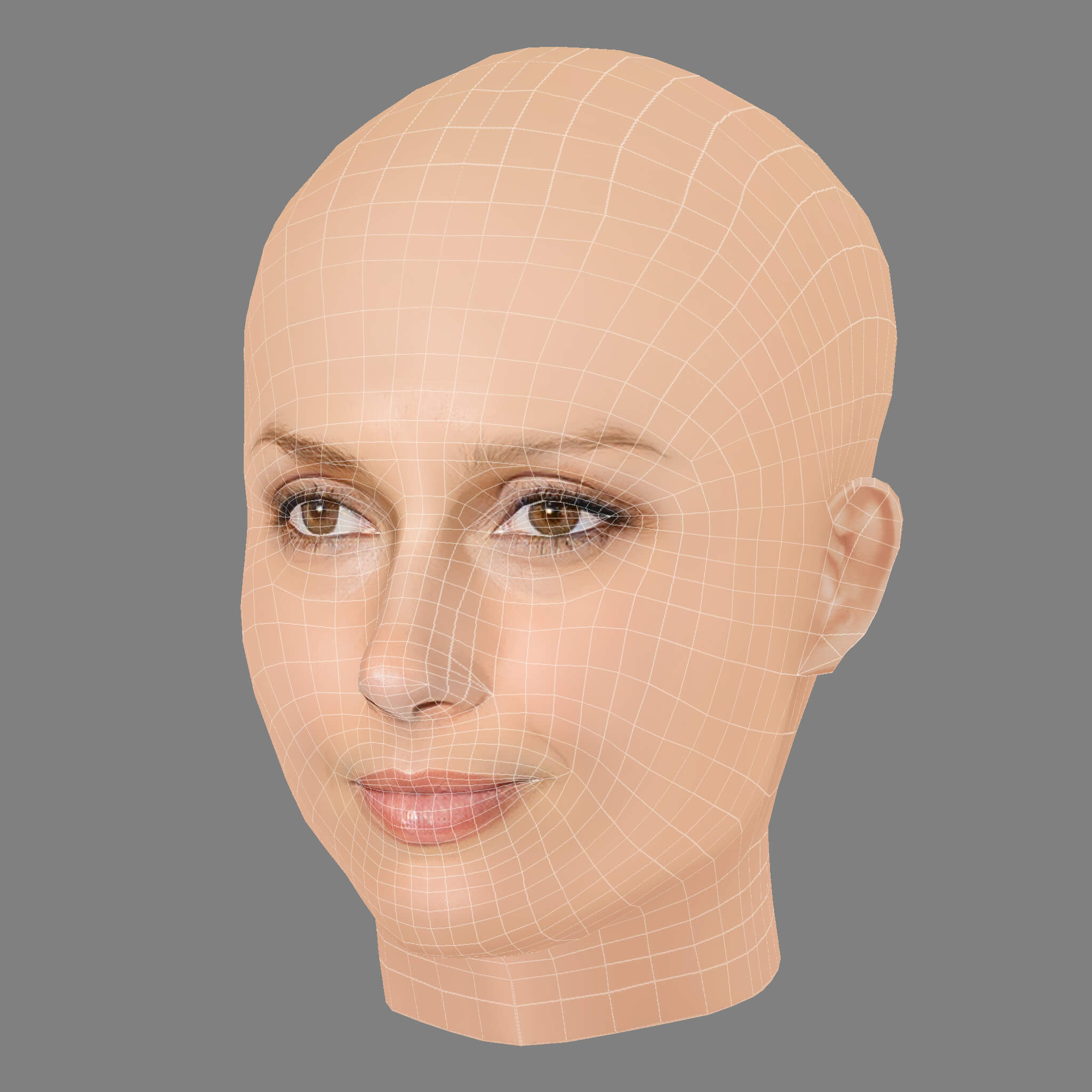 Bridget Moynahan Head - No Hair - Low Poly Head for Game 3D Model by ...