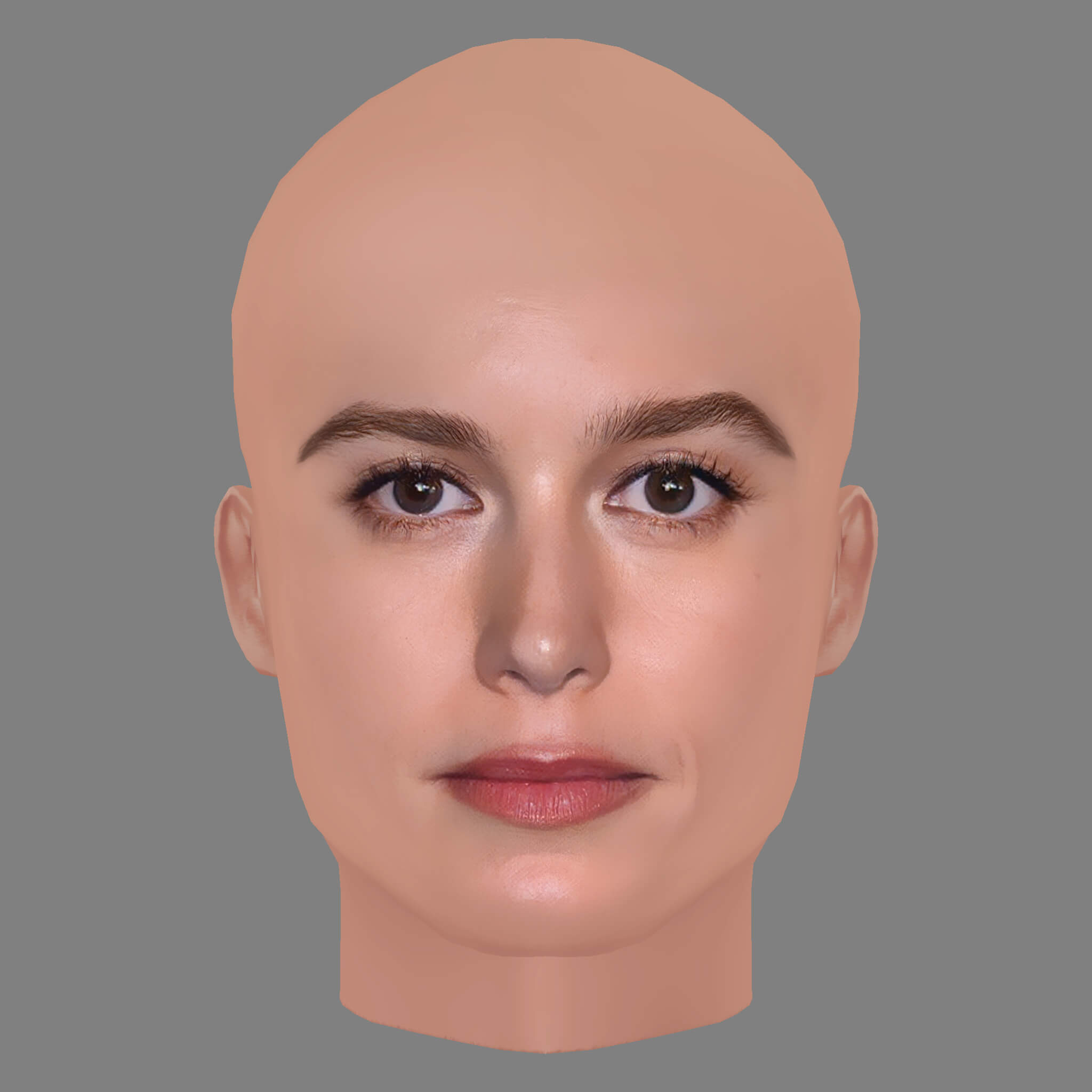 Brie Larson Head - No Hair - Low Poly Head for Game 3D Model by Nammichael