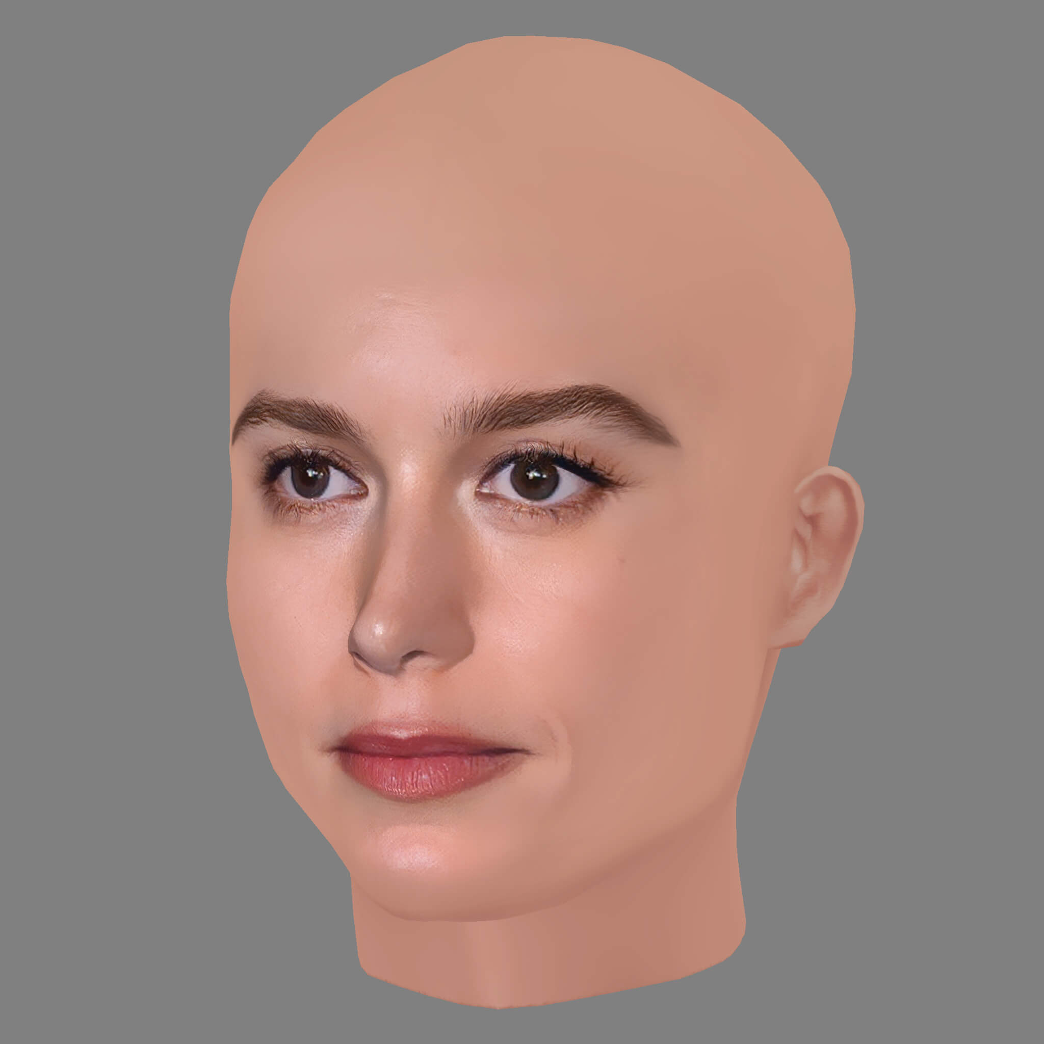 Brie Larson Head - No Hair - Low Poly Head for Game 3D Model by Nammichael