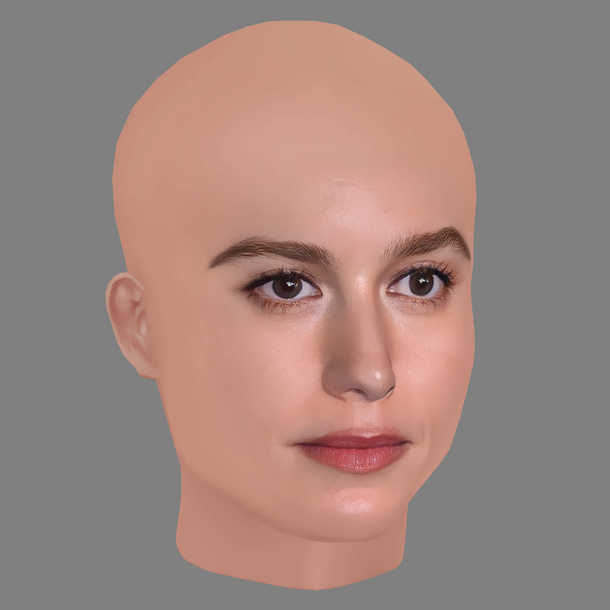 Brie Larson Head - No Hair - Low Poly Head for Game 3D Model by Nammichael