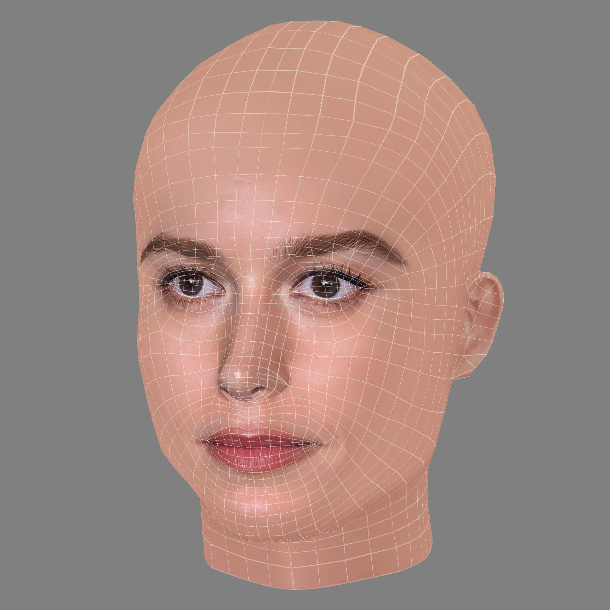 Brie Larson Head - No Hair - Low Poly Head for Game 3D Model by Nammichael