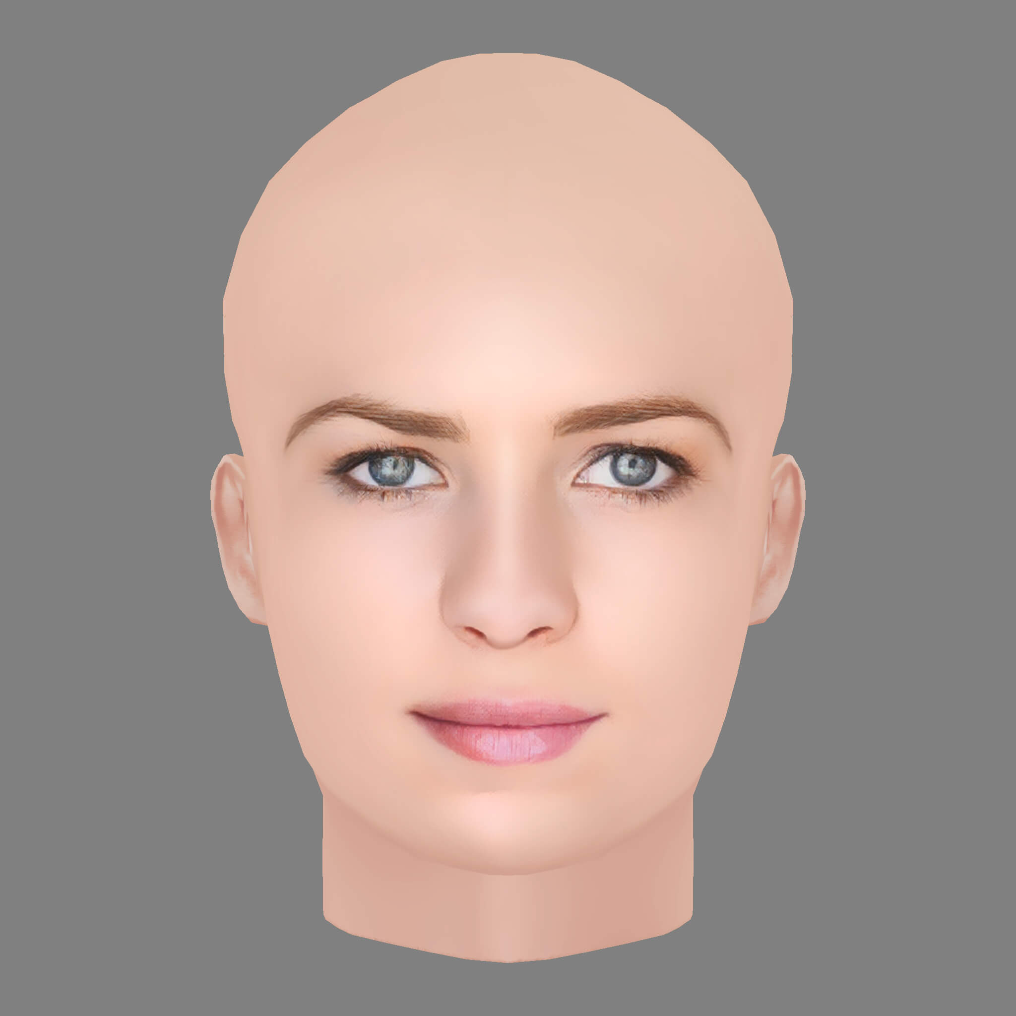 Britt Robertson Head - No Hair - Low Poly Head for Game 3D Model by ...