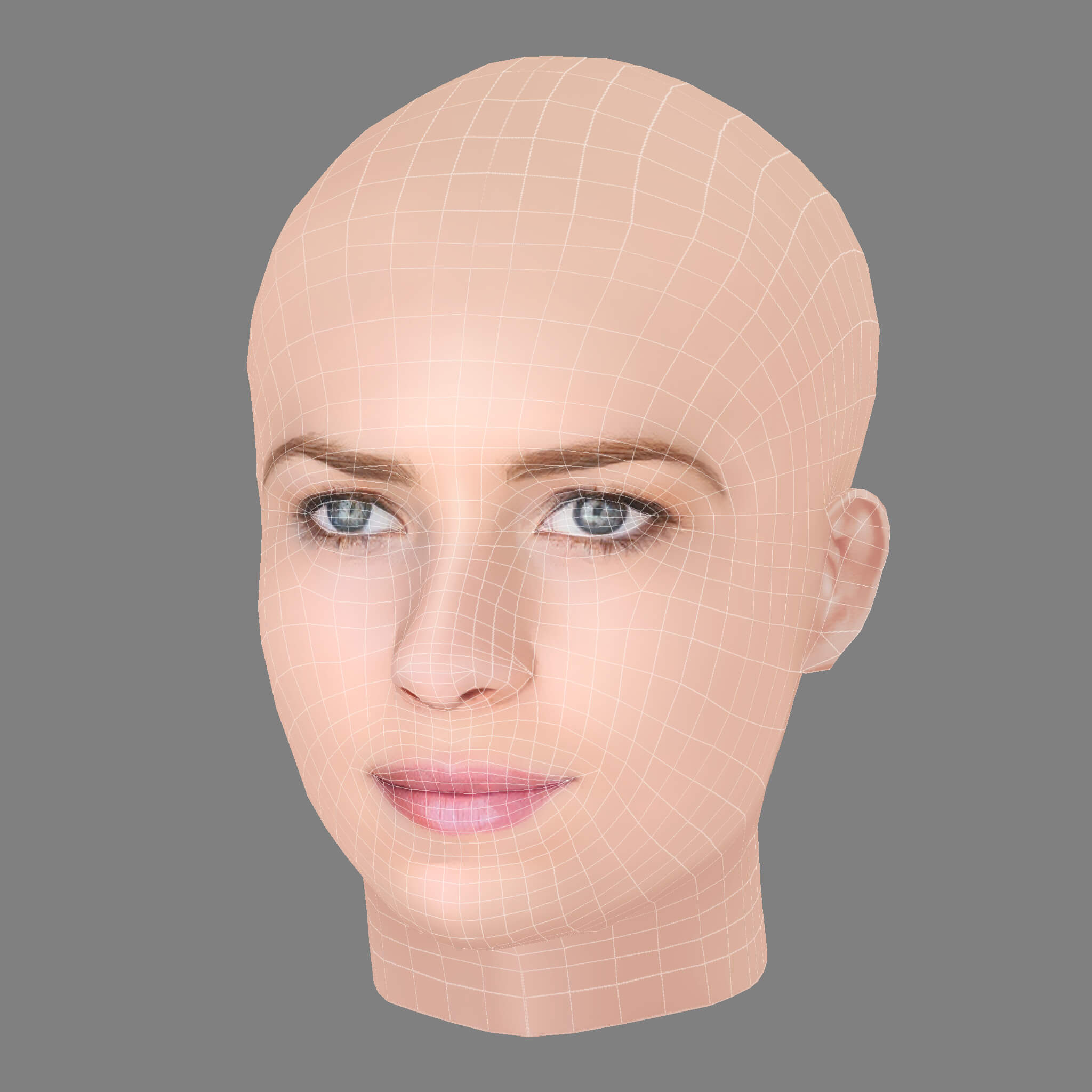 Britt Robertson Head - No Hair - Low Poly Head for Game 3D Model by ...