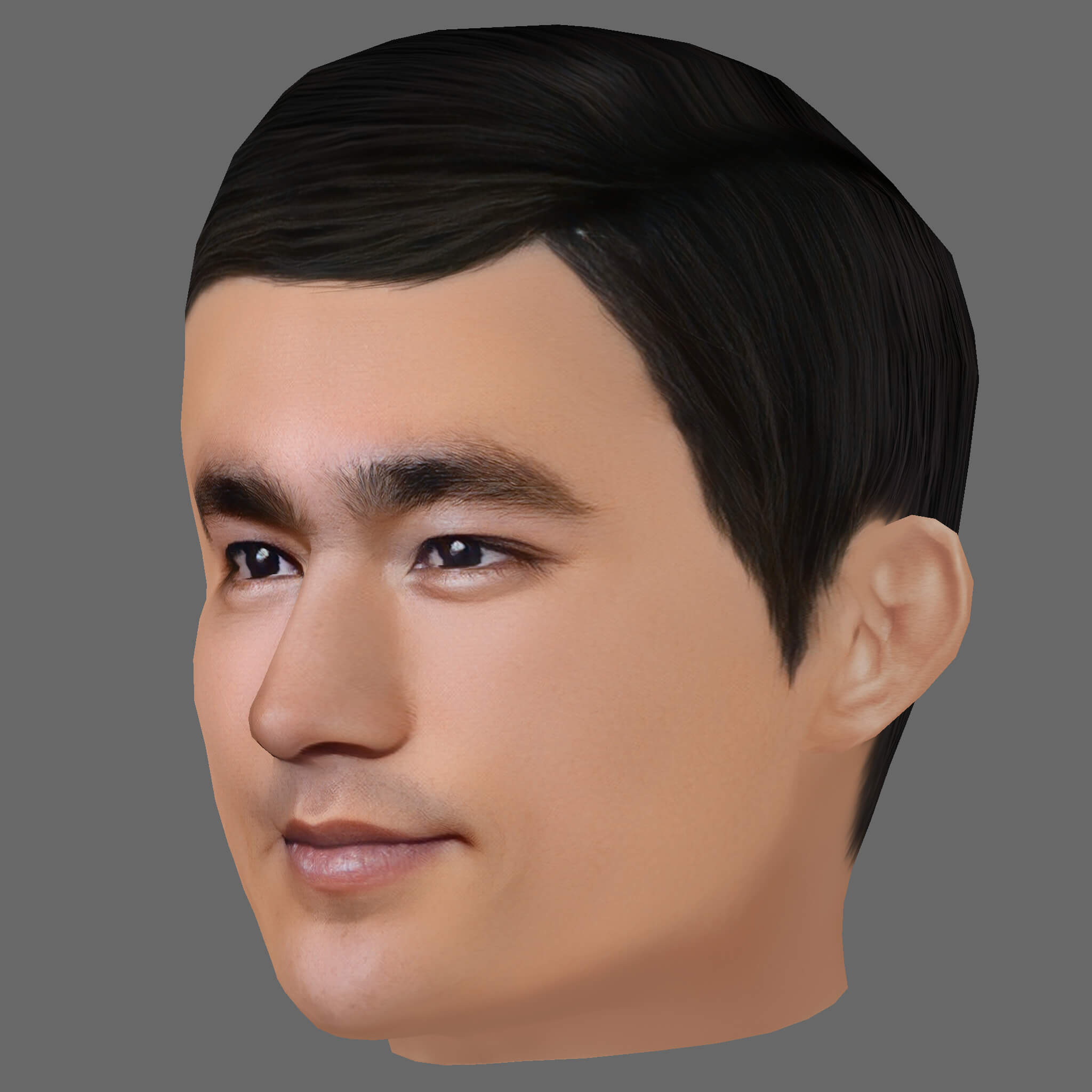 Bruce Lee Head - Low Poly Head for Game 3D Model by Nammichael