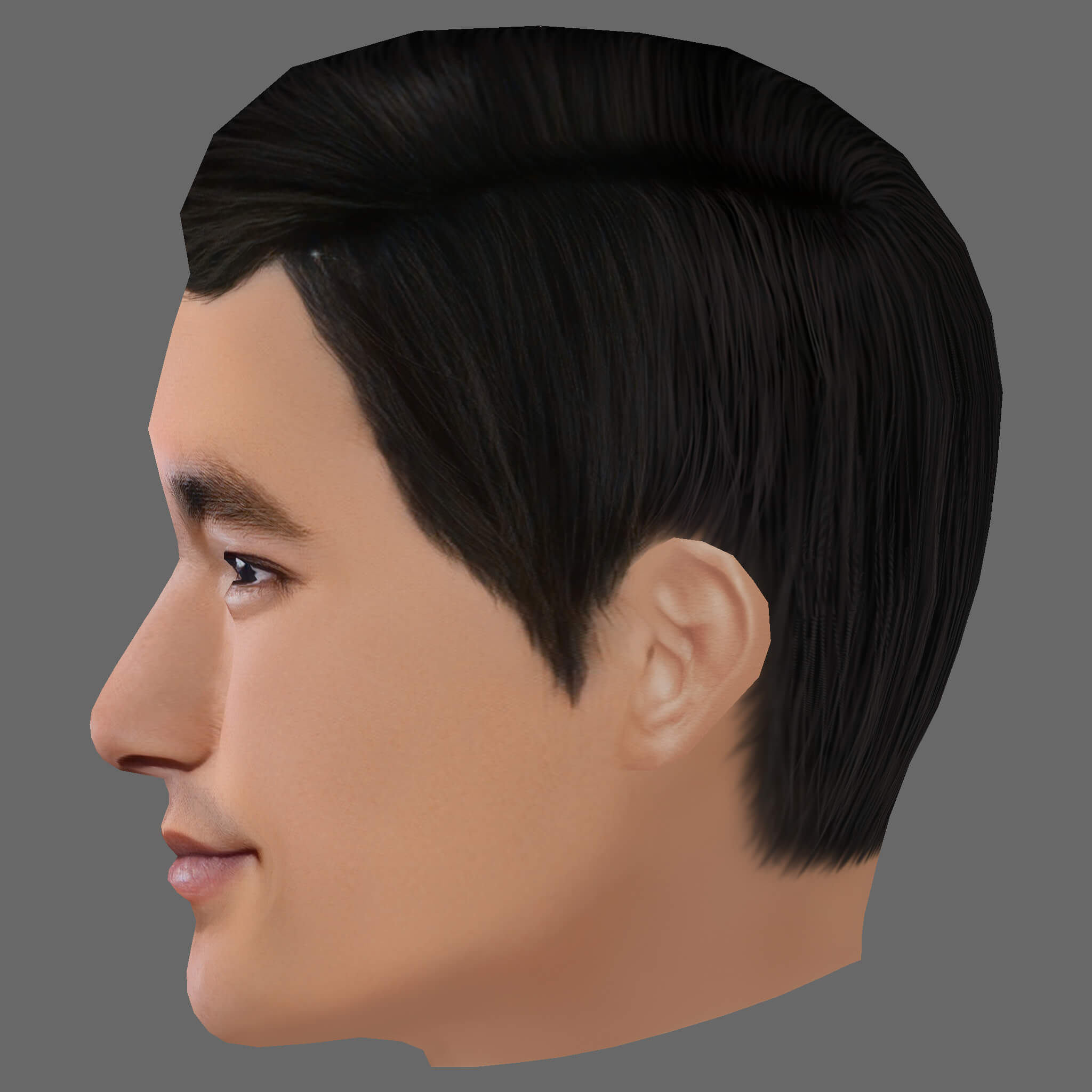 Bruce Lee Head - Low Poly Head for Game 3D Model by Nammichael