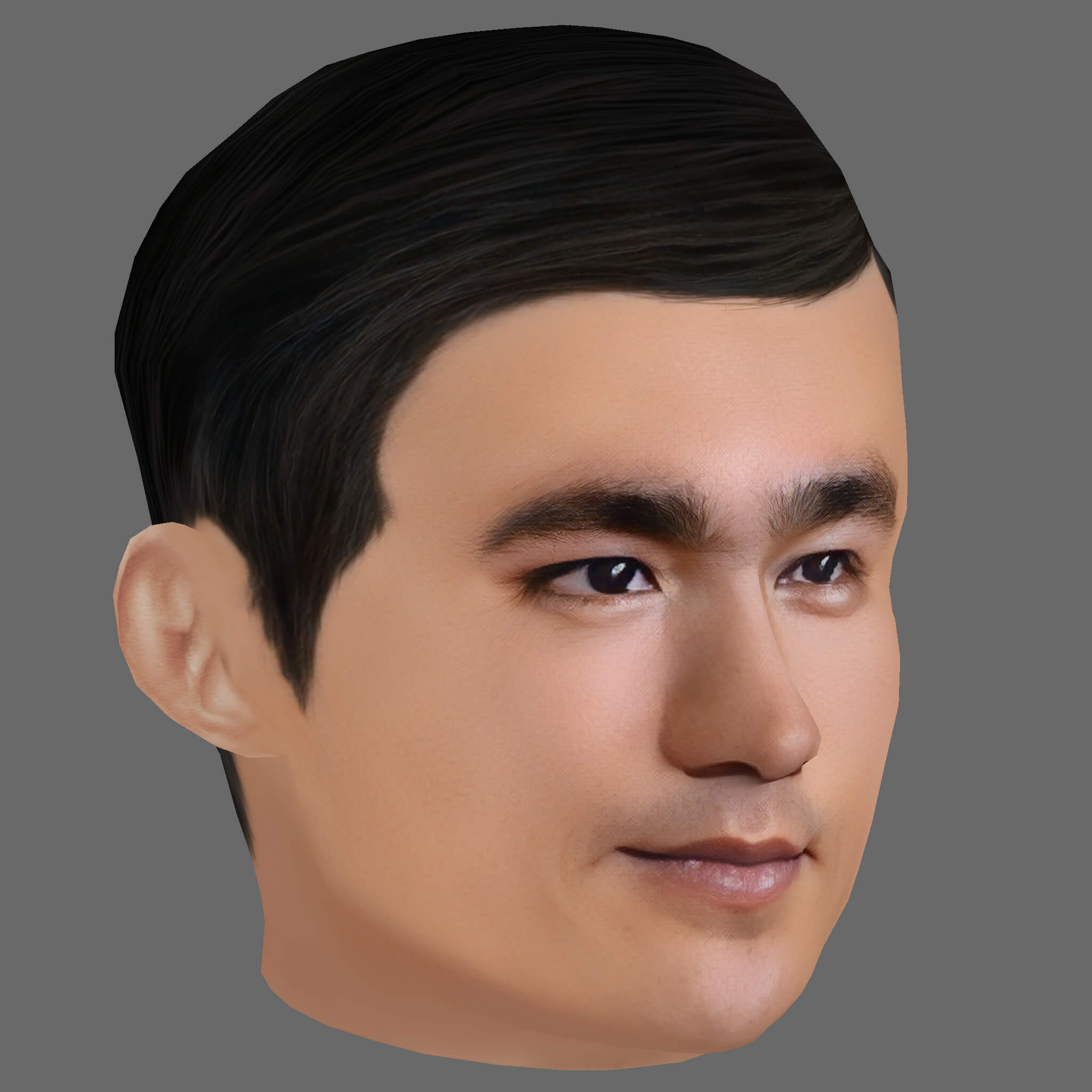 Bruce Lee Head - Low Poly Head for Game 3D Model by Nammichael