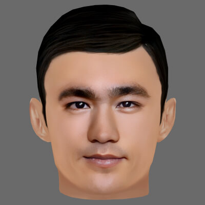 Bruce Lee Head - Low Poly Head for Game 3D Model by Nammichael