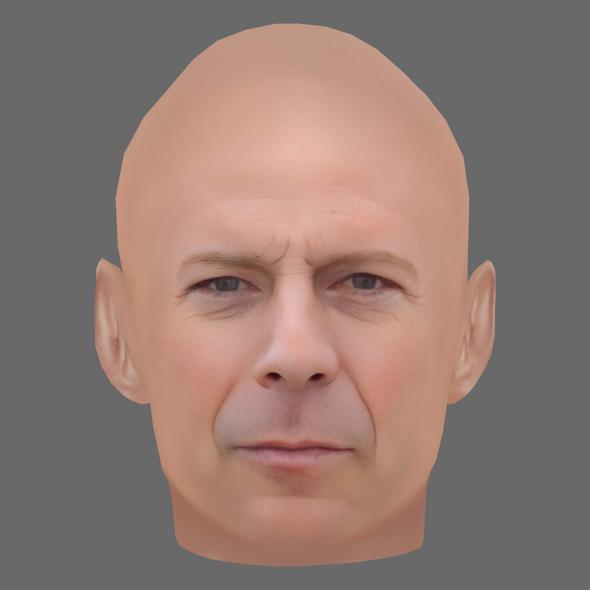 Bruce Willis Head - Low Poly Head for Game 3D Model by Nammichael