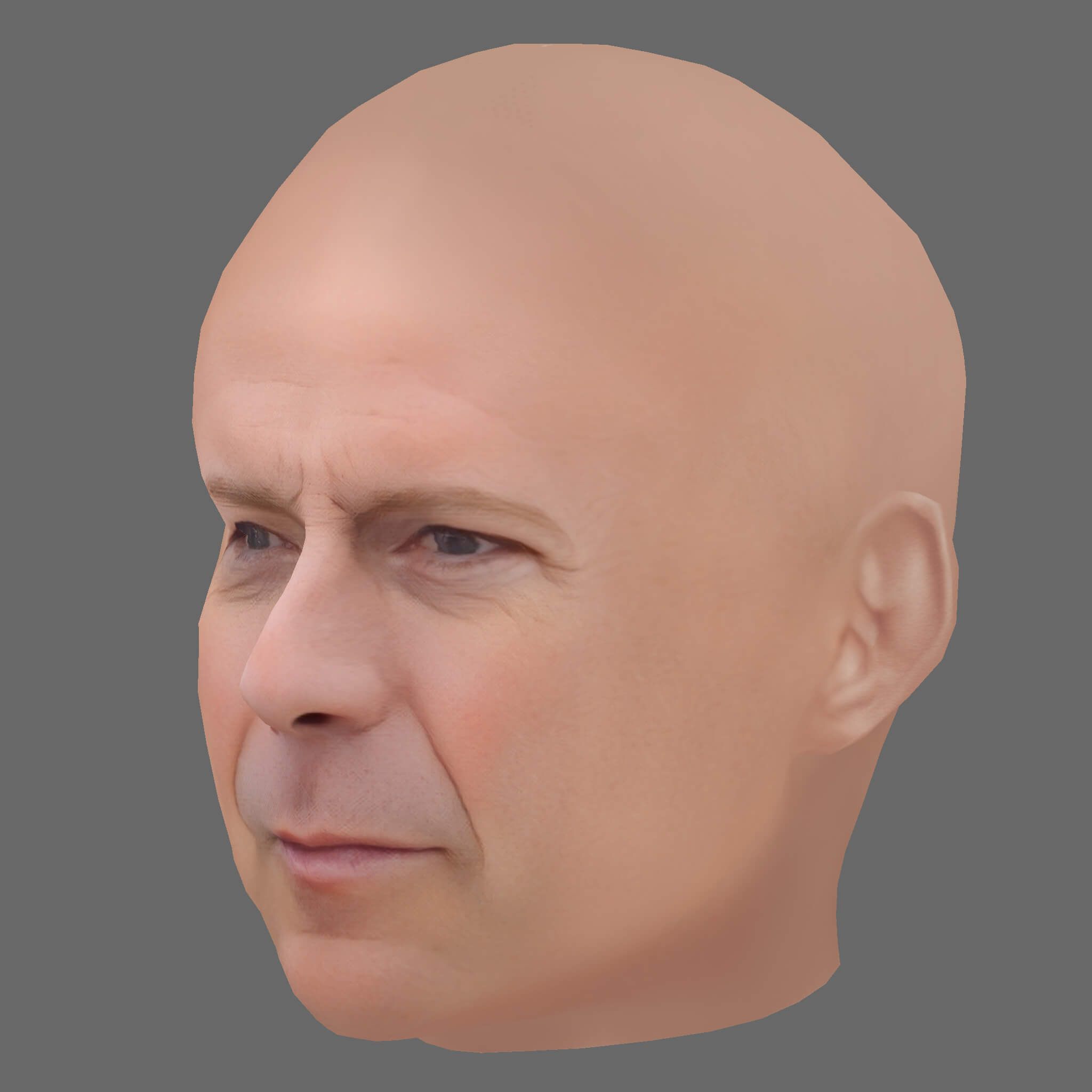 Bruce Willis Head - Low Poly Head for Game 3D Model by Nammichael
