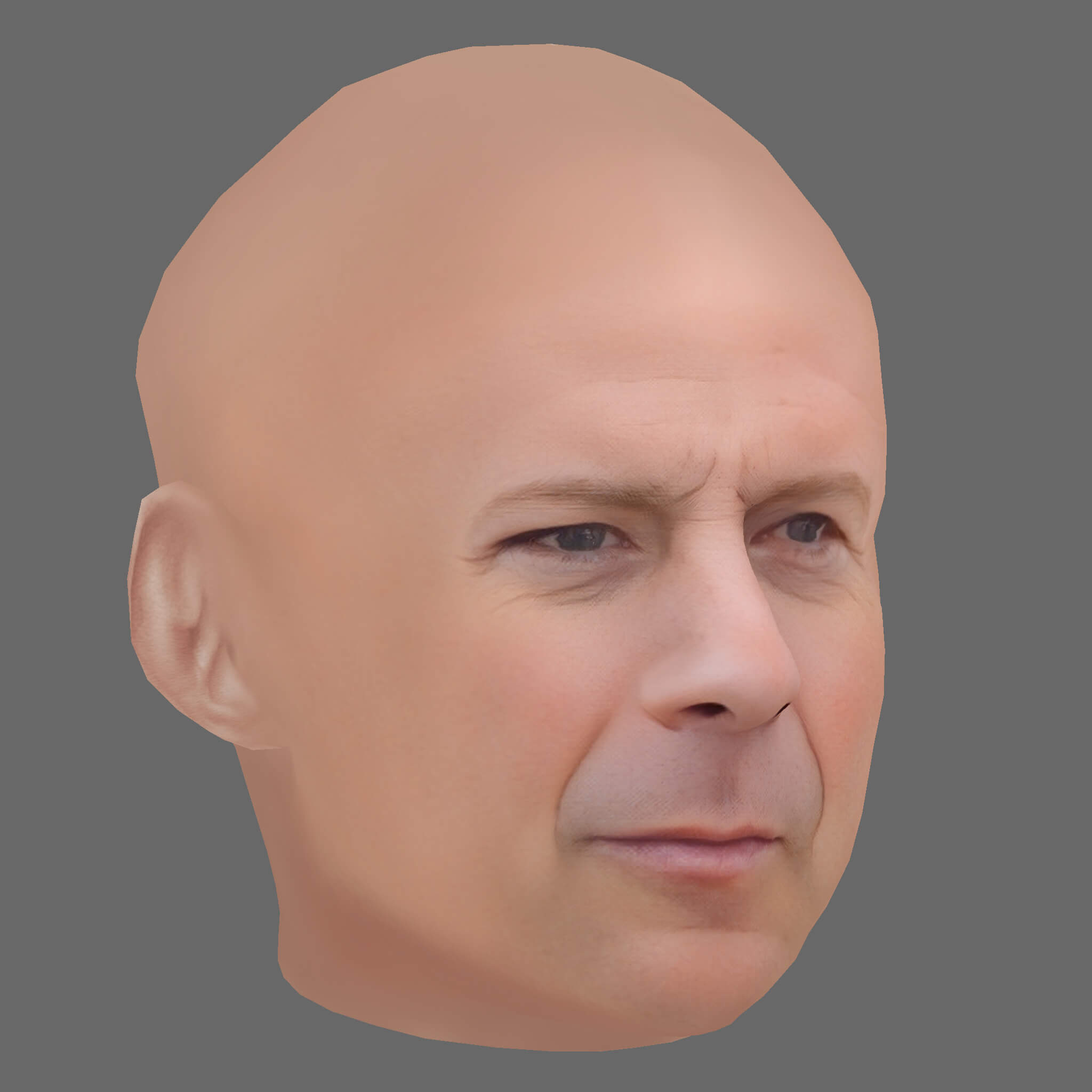 Bruce Willis Head - Low Poly Head for Game 3D Model by Nammichael