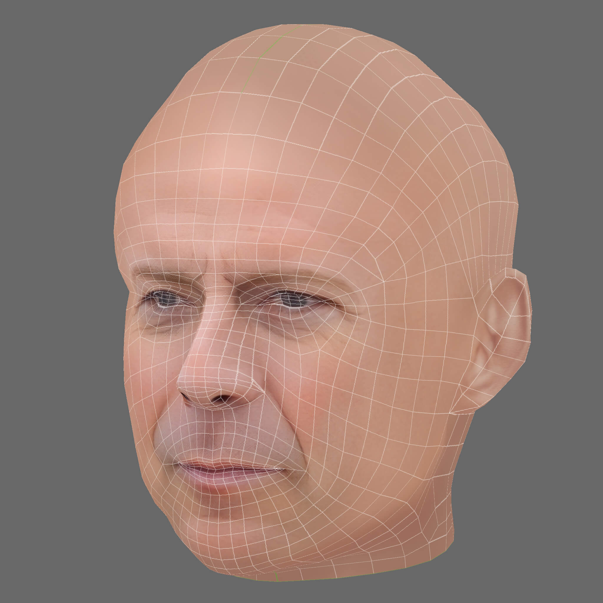 Bruce Willis Head - Low Poly Head for Game 3D Model by Nammichael