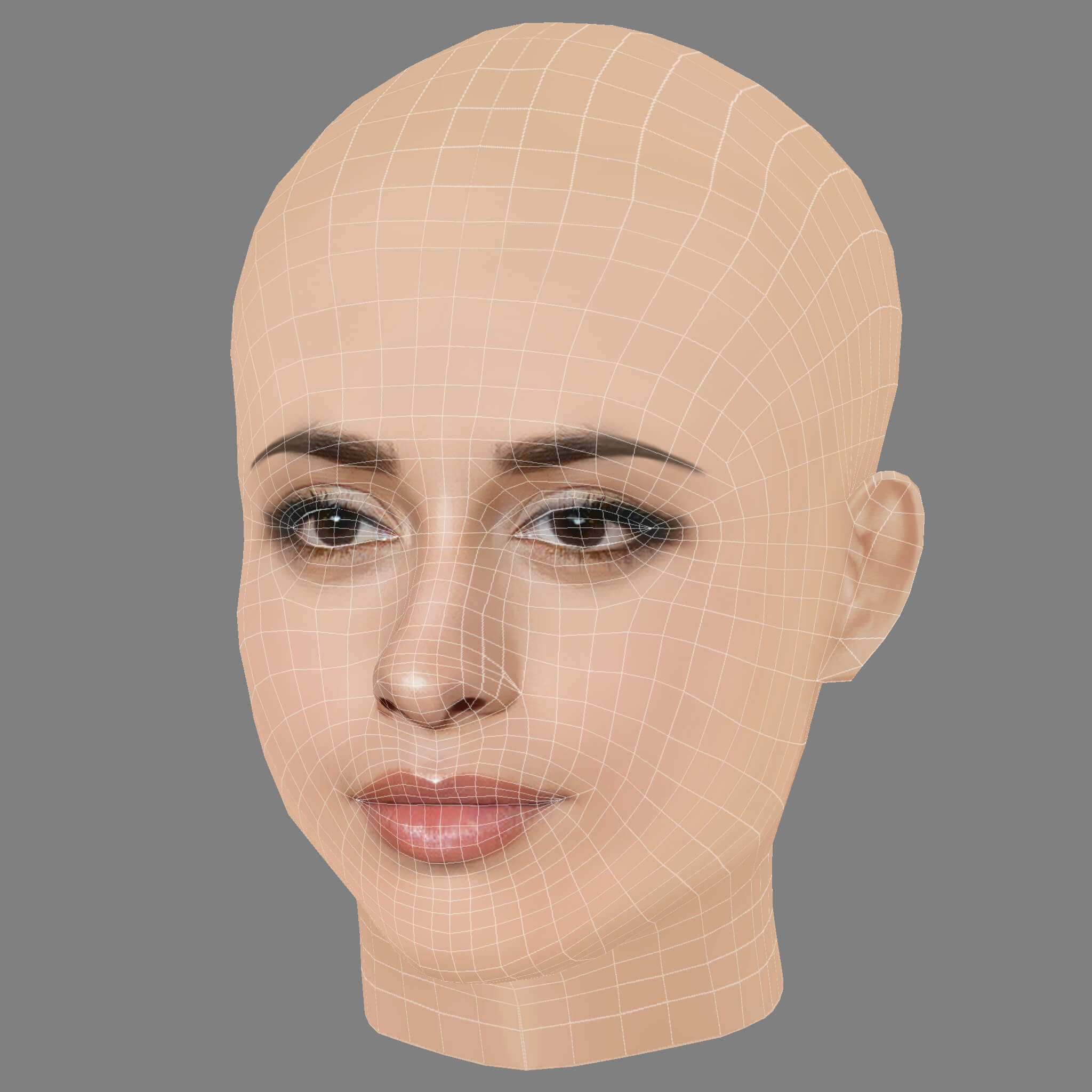 Camila Cabello Head - No Hair - Low Poly Head for Game 3D Model by ...