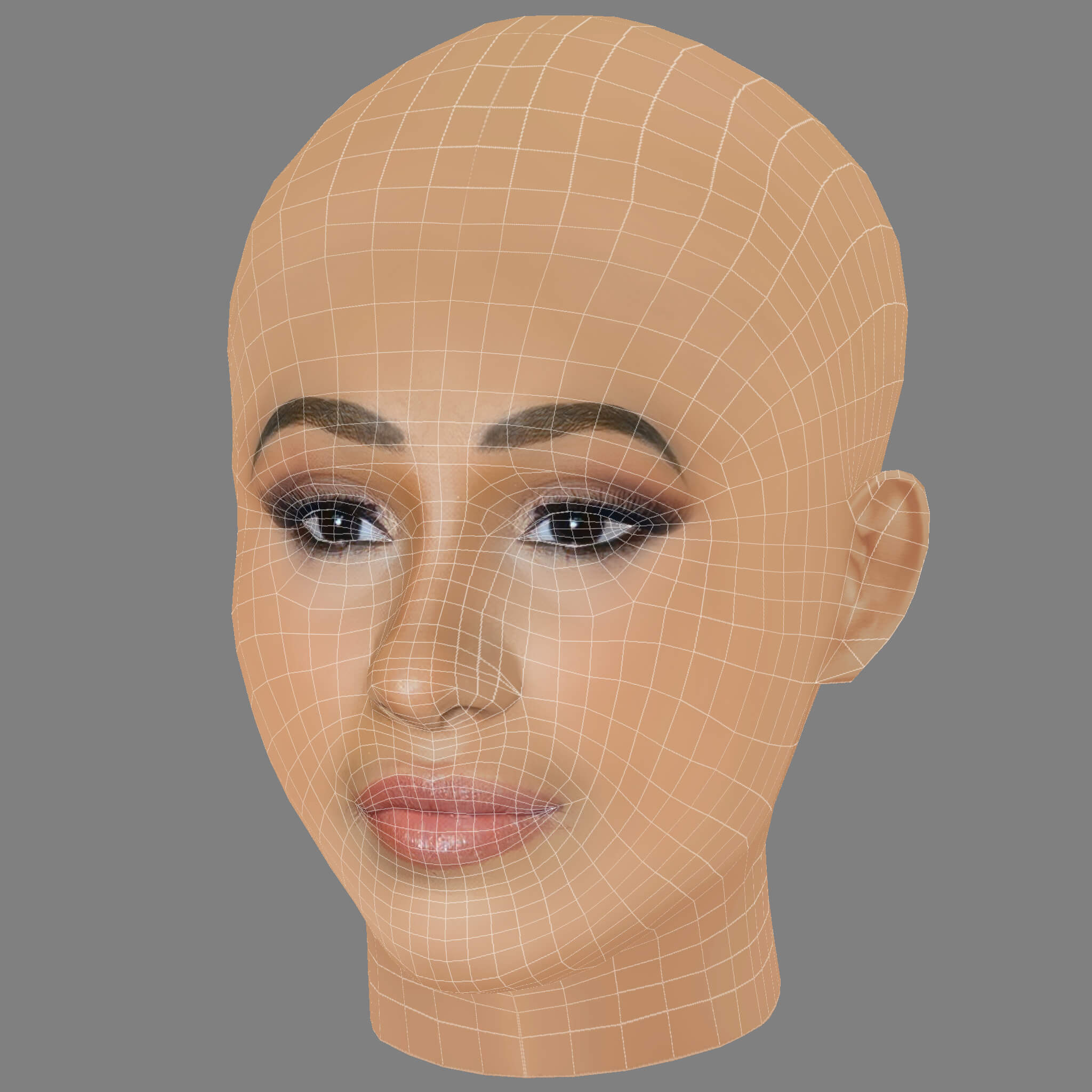 Cardi B Head - No Hair - Low Poly Head for Game 3D Model by Nammichael