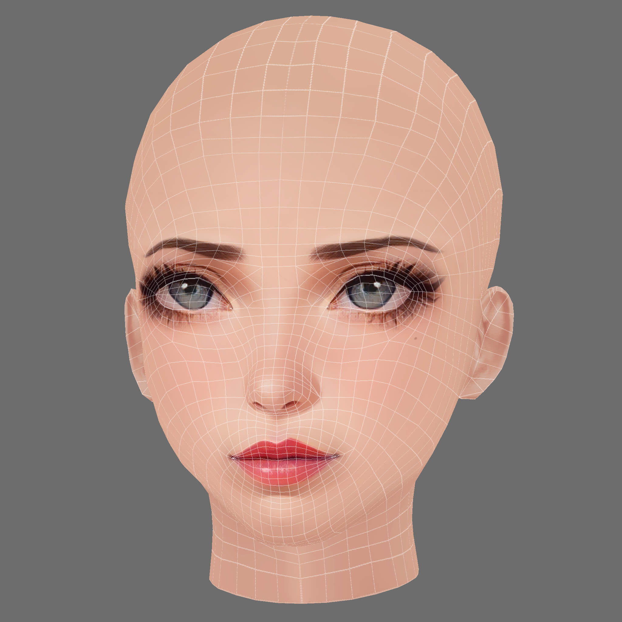 Cartoon Girl Head 01 - No Hair - Low Poly Head for Game 3D Model by ...