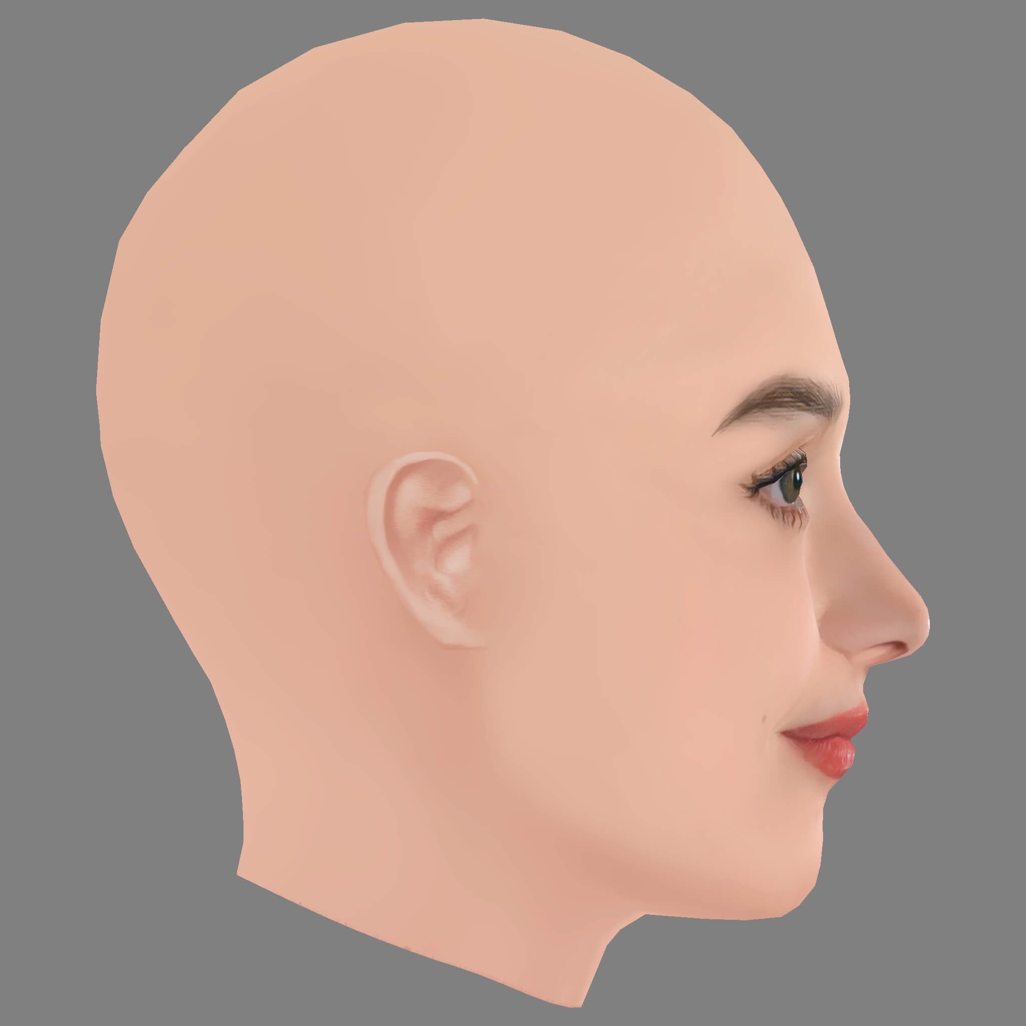 Charlotte Le Bon Head: No Hair - Low-Poly Head for Game 3D Model by ...