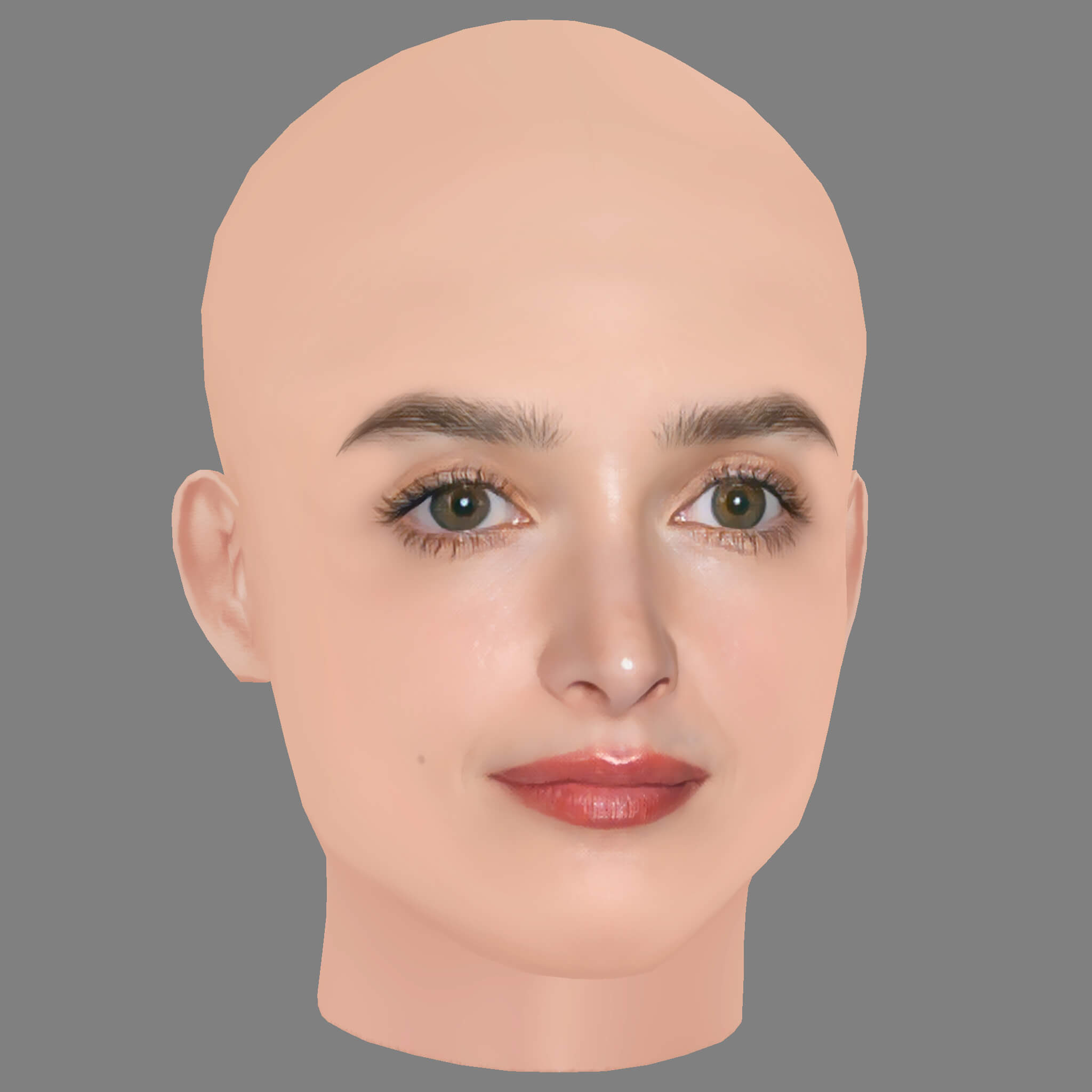 Charlotte Le Bon Head: No Hair - Low-Poly Head for Game 3D Model by ...