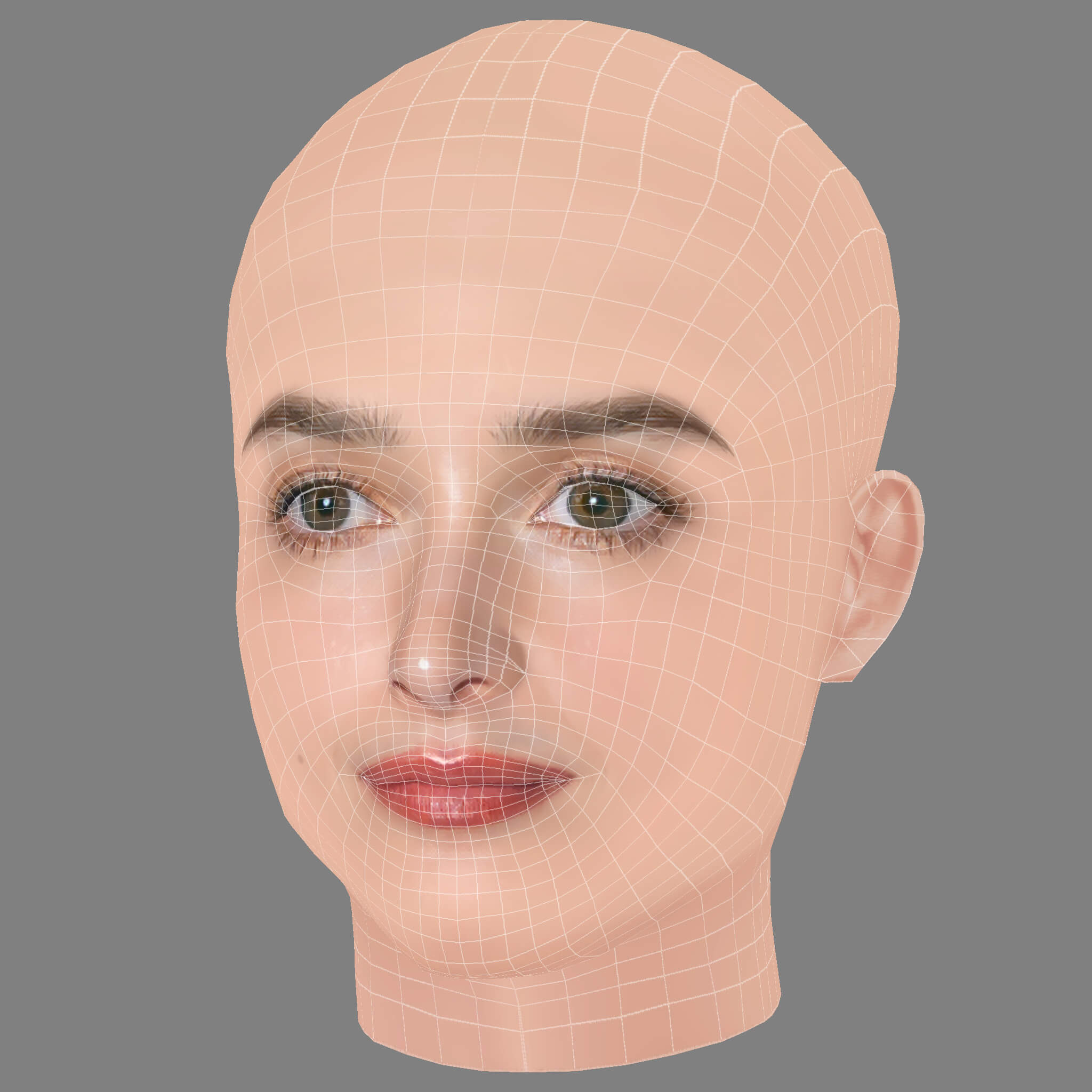 Charlotte Le Bon Head: No Hair - Low-Poly Head for Game 3D Model by ...