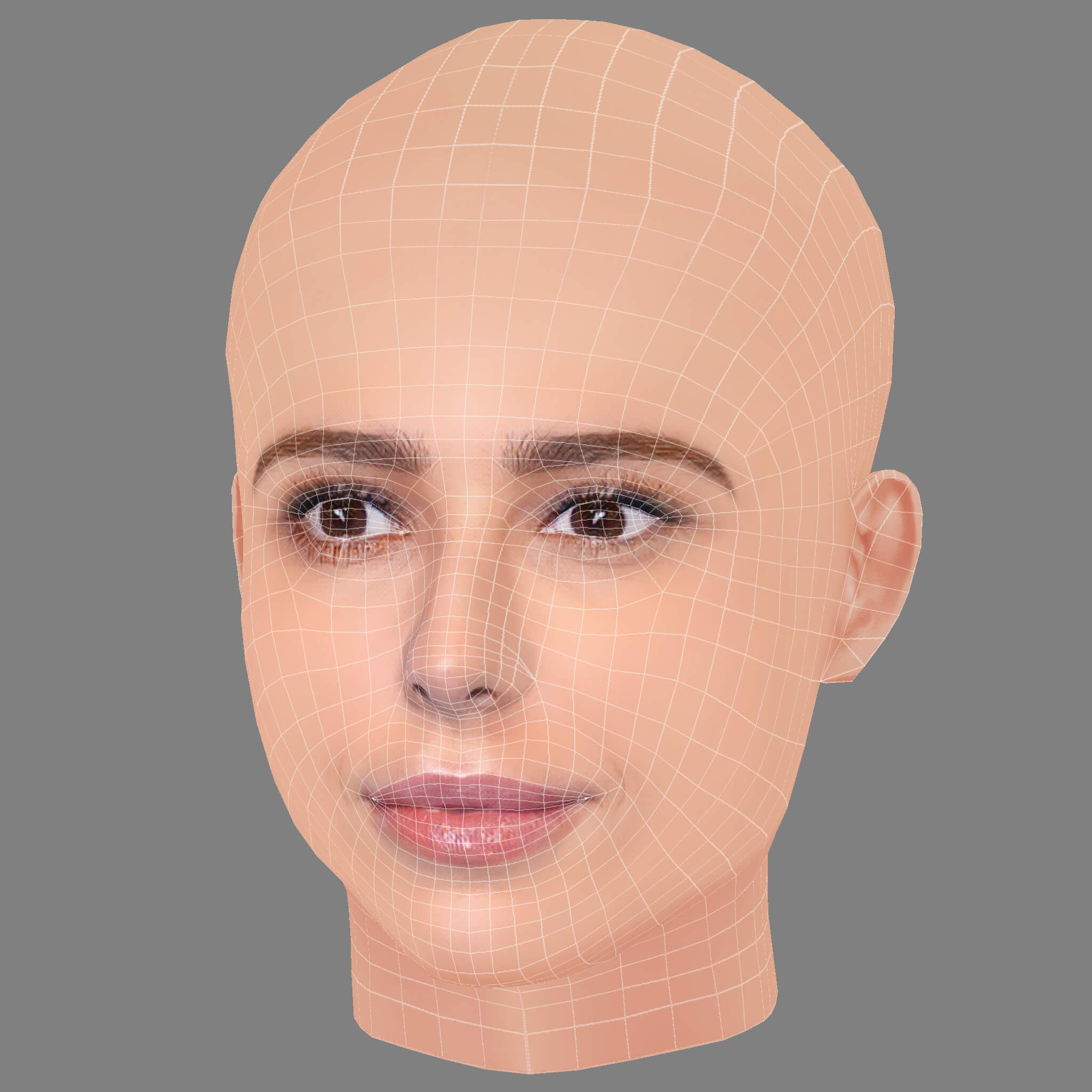 Cheryl Cole Head - No Hair - Low Poly Head for Game 3D Model by Nammichael