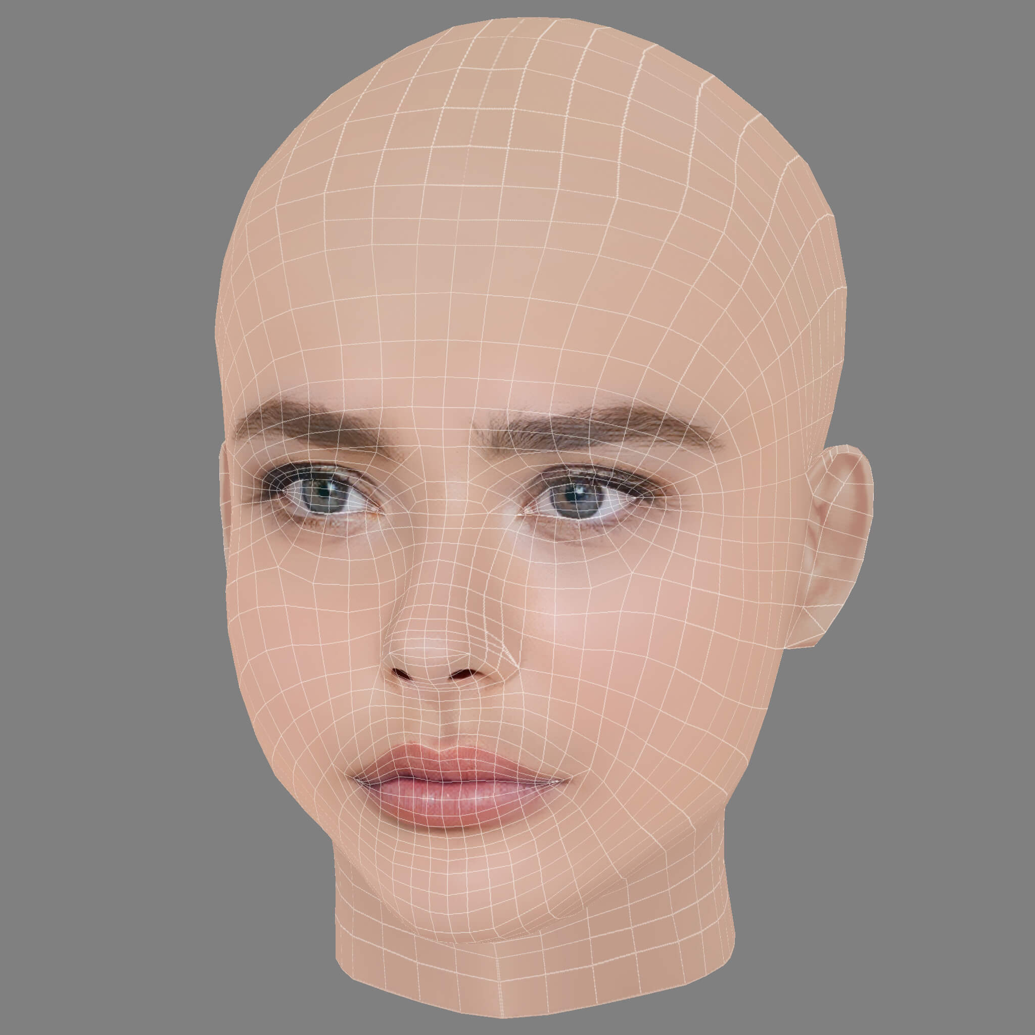 Chloe Grace Moretz Head - Low Poly Head for Game - No Hair 3D Model by ...